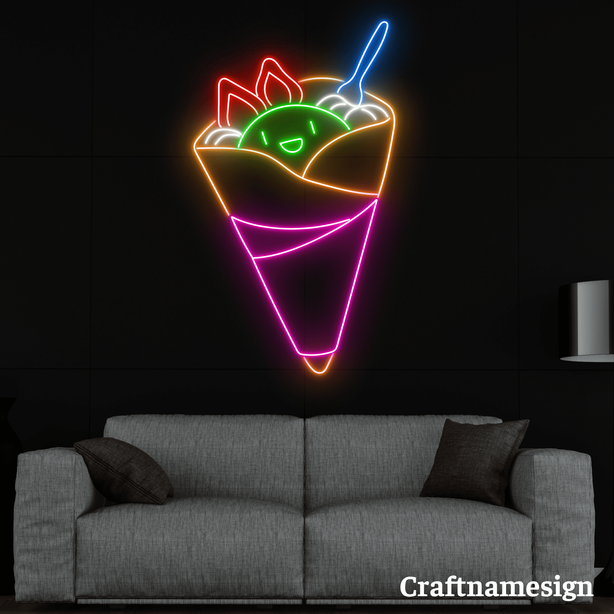 Craftnamesign Ice Cream Neon Sign for Ice Cream Shop Coffee Shop Wall ...