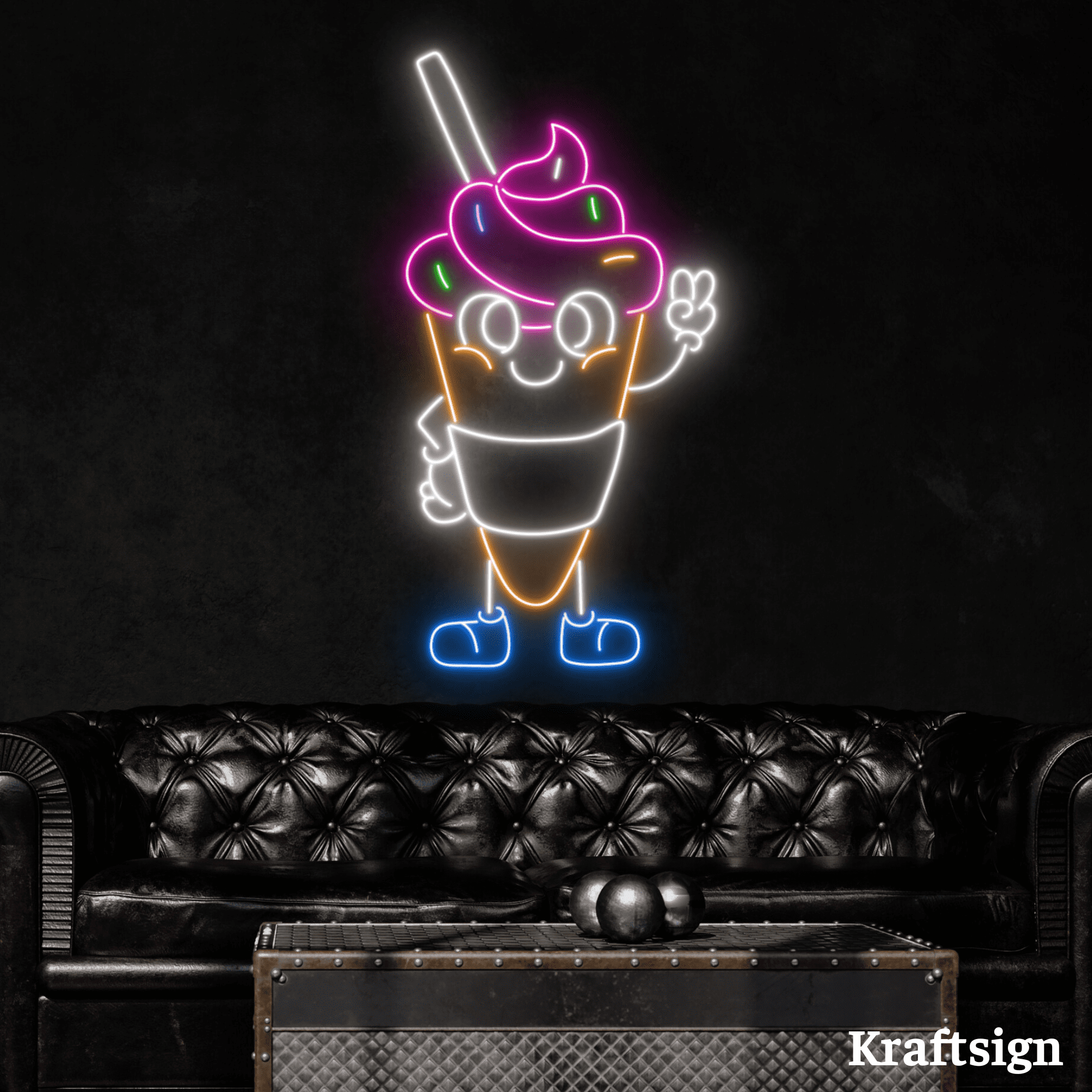 Craftnamesign Ice Cream Say Hi Neon Sign, Ice Cream Shop Decor, Kid ...