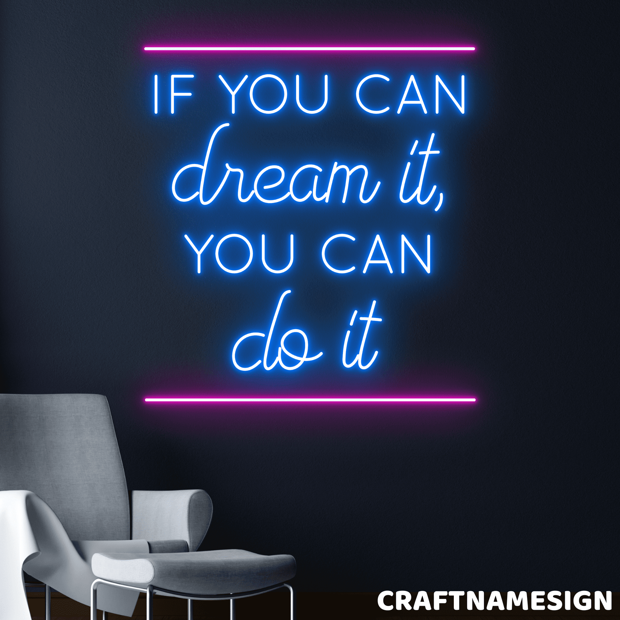 Craftnamesign If You Can Dream It You Can Do It Neon Sign, Motivational ...