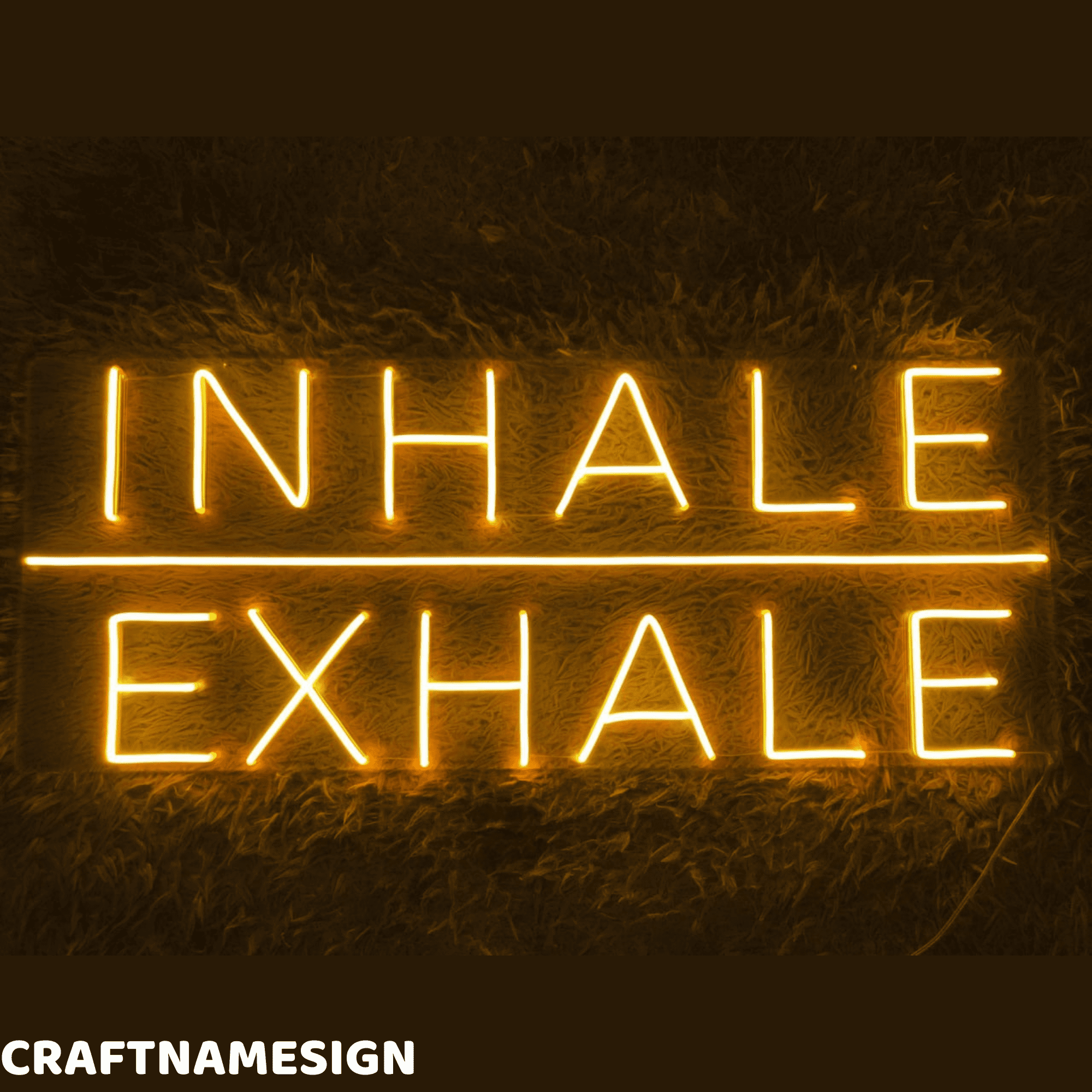 Craftnamesign Inhale Exhale Neon Sign, Yoga Studio Wall Decor, Bedroom ...