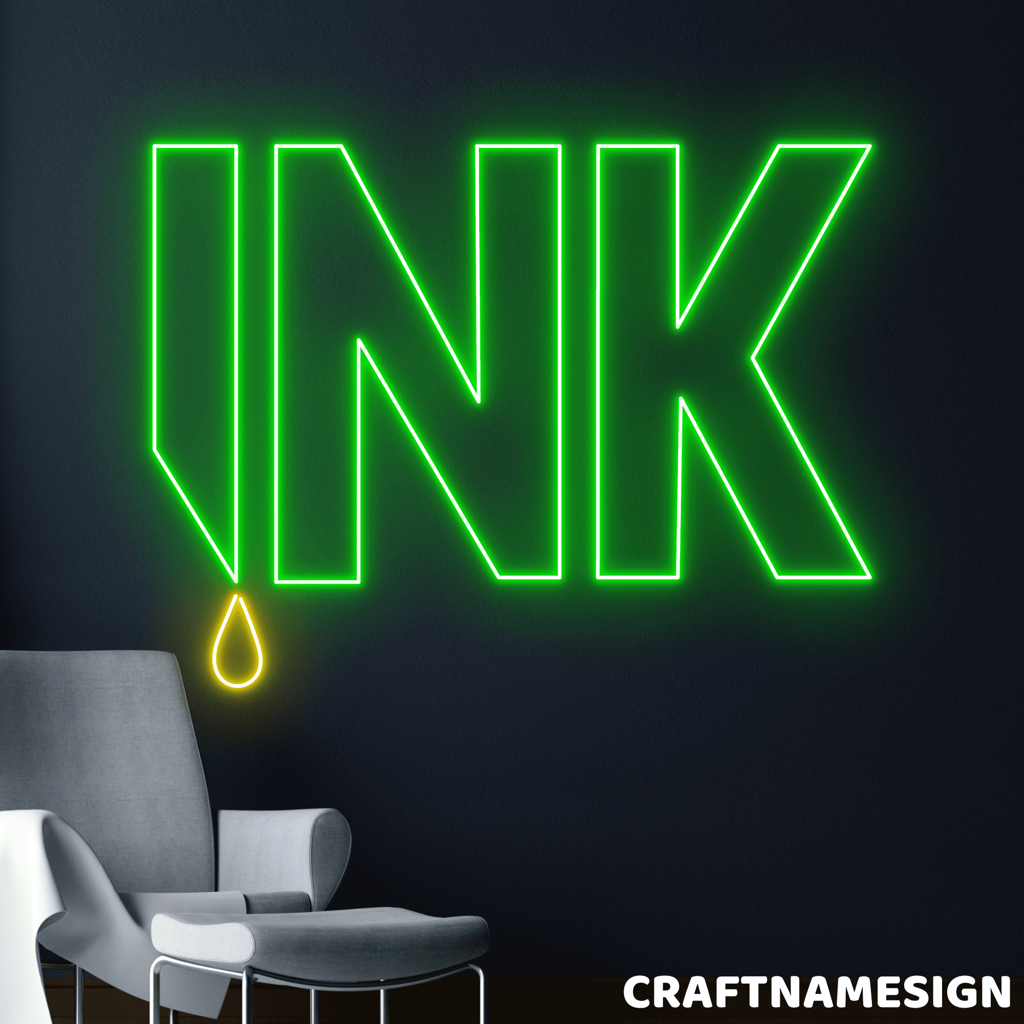 Craftnamesign Ink Neon Sign, Tattoo Studio Wall Art, Ink Tattoo Studio ...