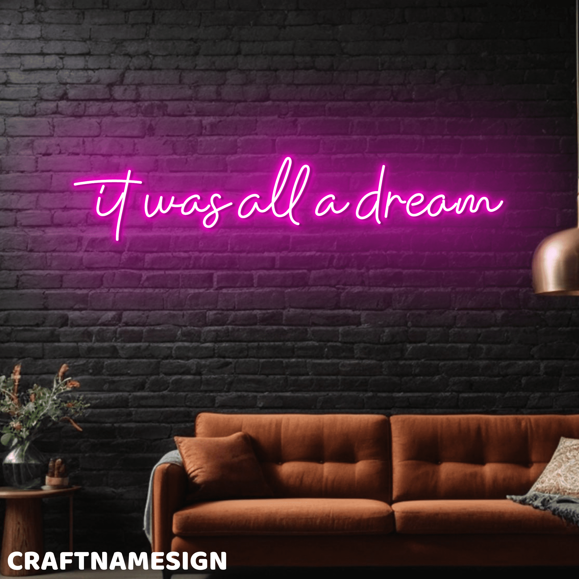 Craftnamesign It Was All A Dream Neon Light For Wall Decor, Bedroom LED ...