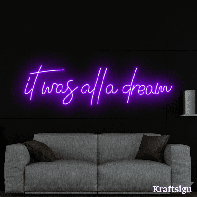 Craftnamesign It Was All A Dream Neon Sign, Quotes LED Sign, Bedroom ...