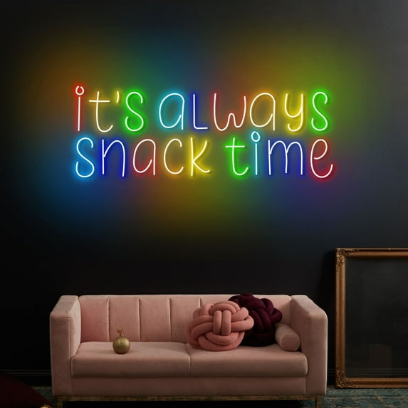 Craftnamesign It's Always Snack Time Neon Sign, Snack Time Led Light ...