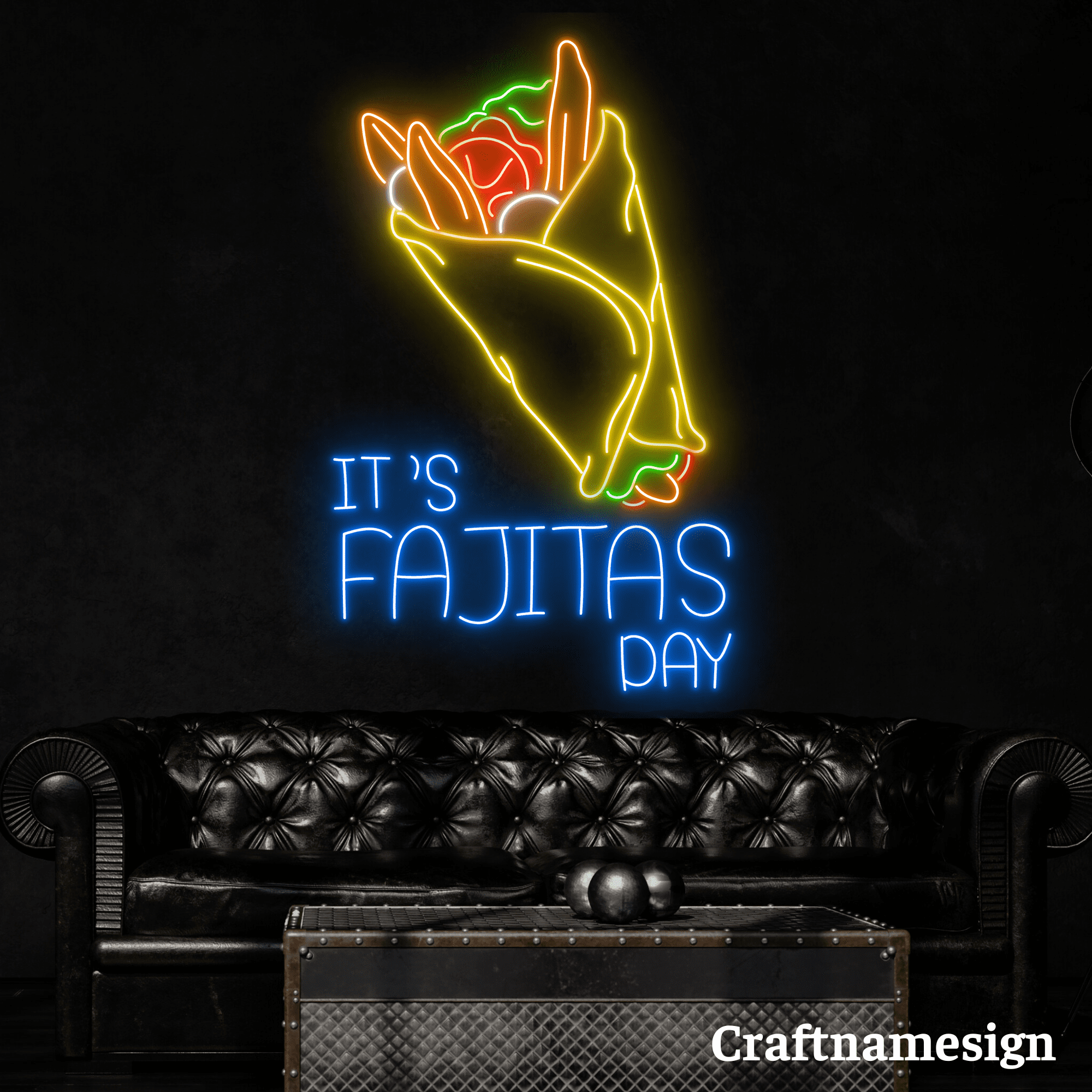 Craftnamesign It's Fajitas Day Neon Sign for Mexican Food Restaurant ...