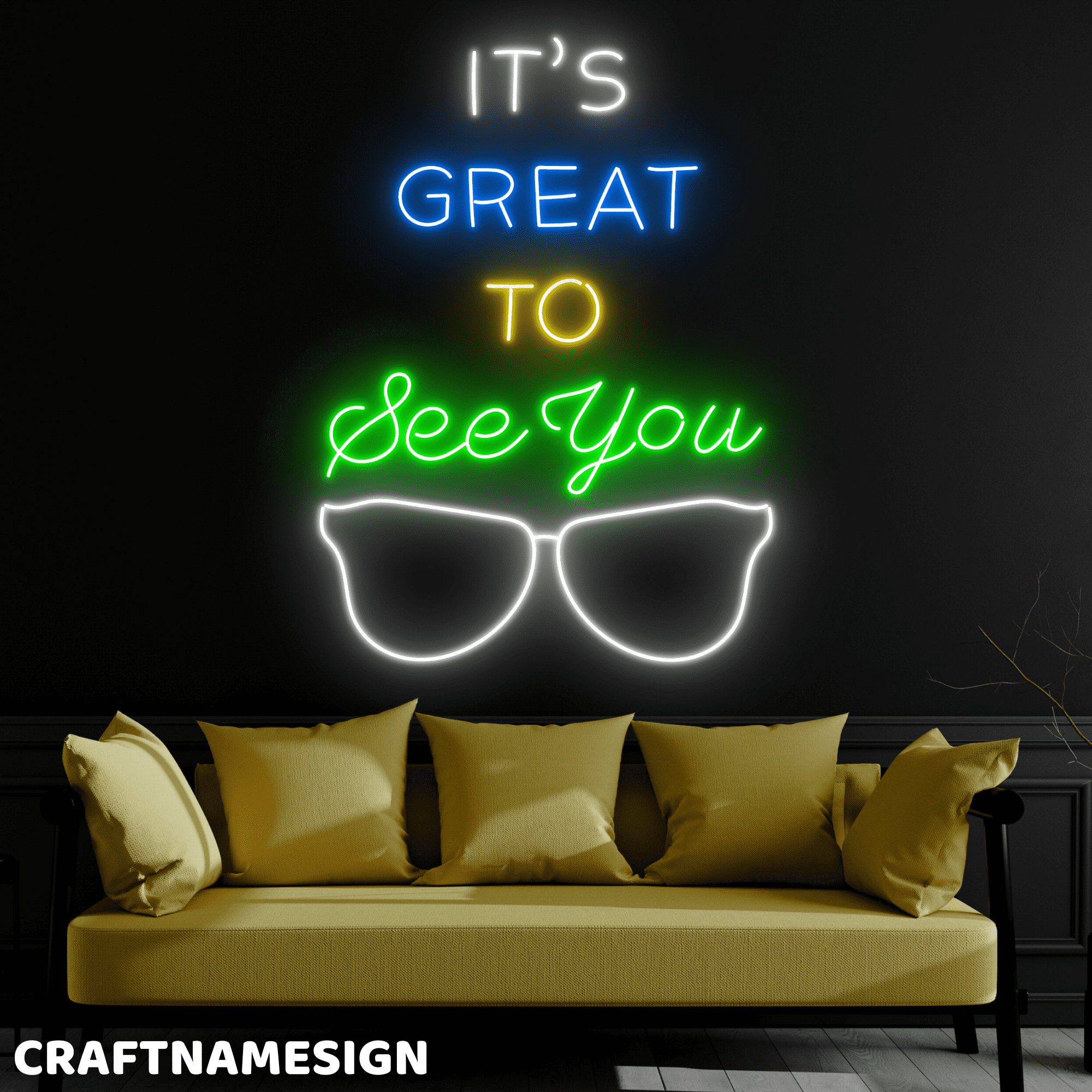 Craftnamesign It's Great To See You Neon Sign, Eyewear Wall Sign ...