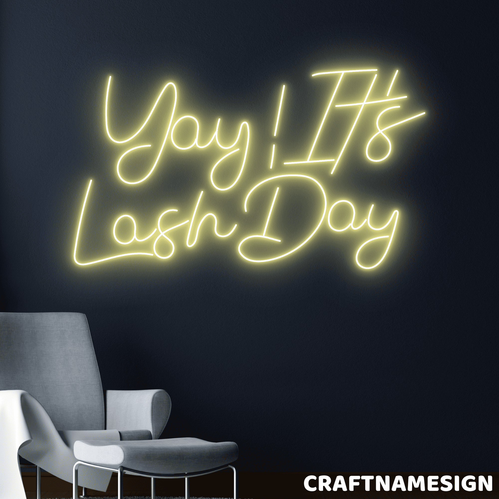Craftnamesign It's Lash Day Led Sign, Eyelashes Wall Art, Beauty Spa ...