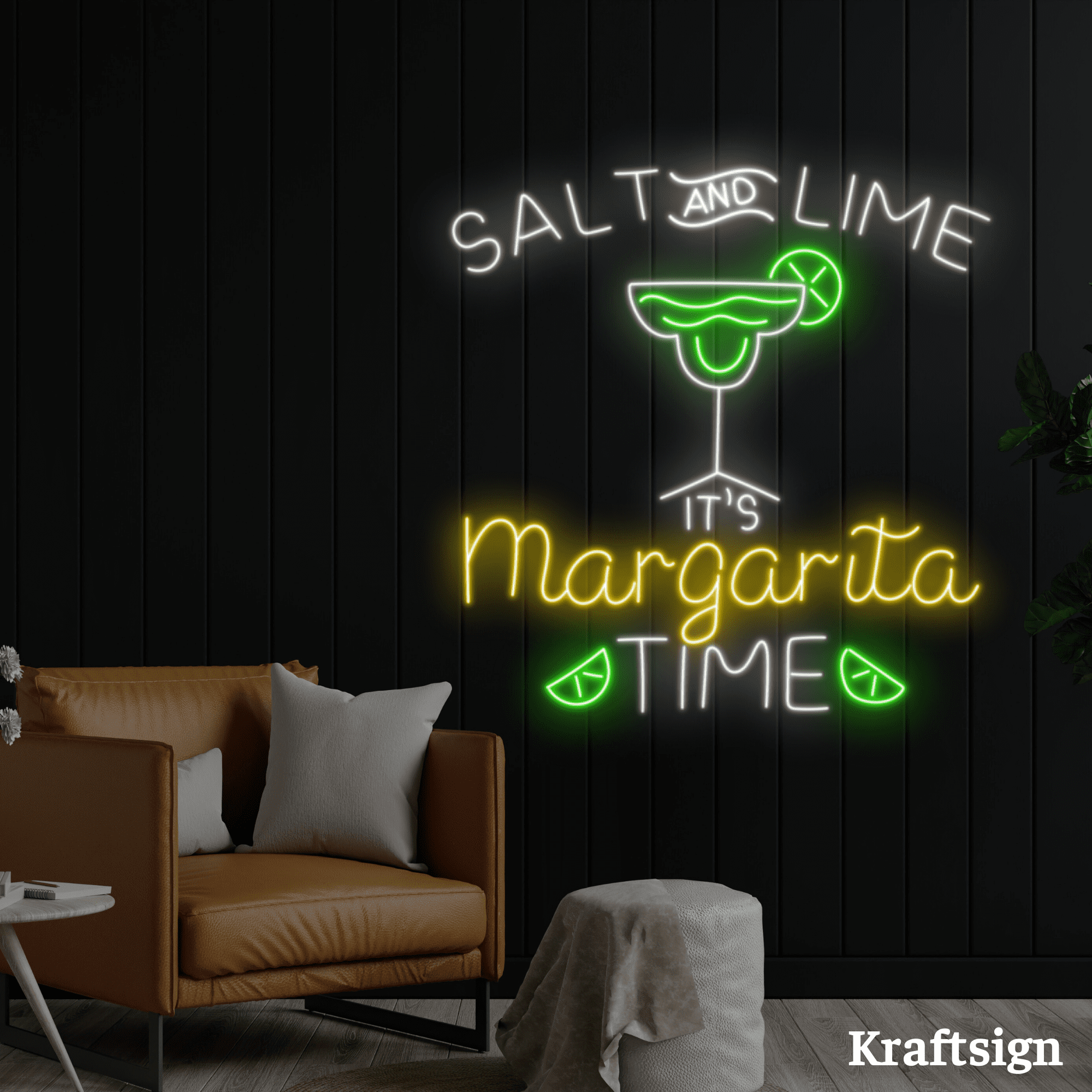Craftnamesign It's Margarita Time Neon Sign, Cocktail LED Sign, Bar ...