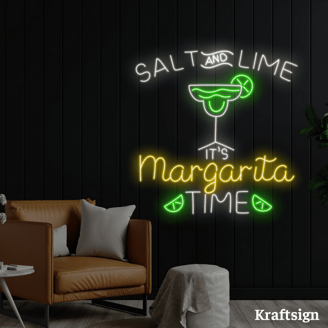 Craftnamesign It's Margarita Time Neon Sign, Cocktail LED Sign, Bar ...