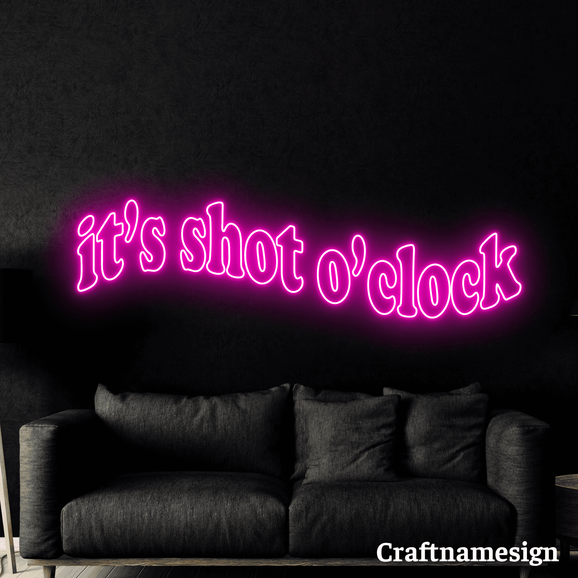 Craftnamesign It's Shot Clock Neon Sign for Bedroom Bar Office Space ...