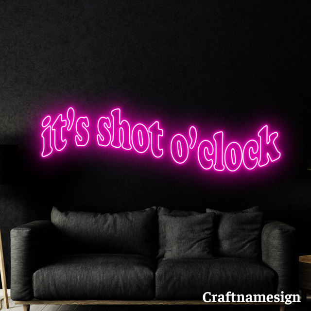 Craftnamesign It's Shot Clock Neon Sign for Bedroom Bar Office Space ...