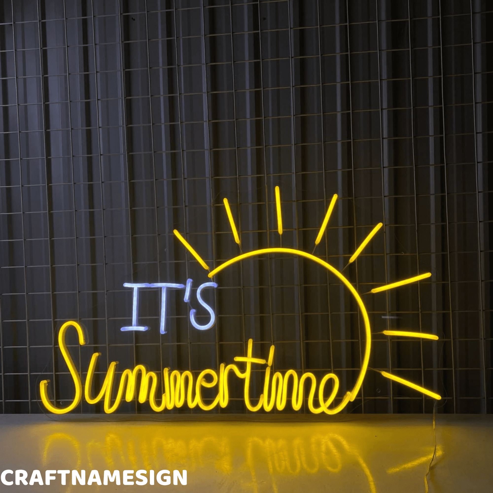 Craftnamesign It's Summer Time Neon Sign, Summer Holiday Wall Art ...