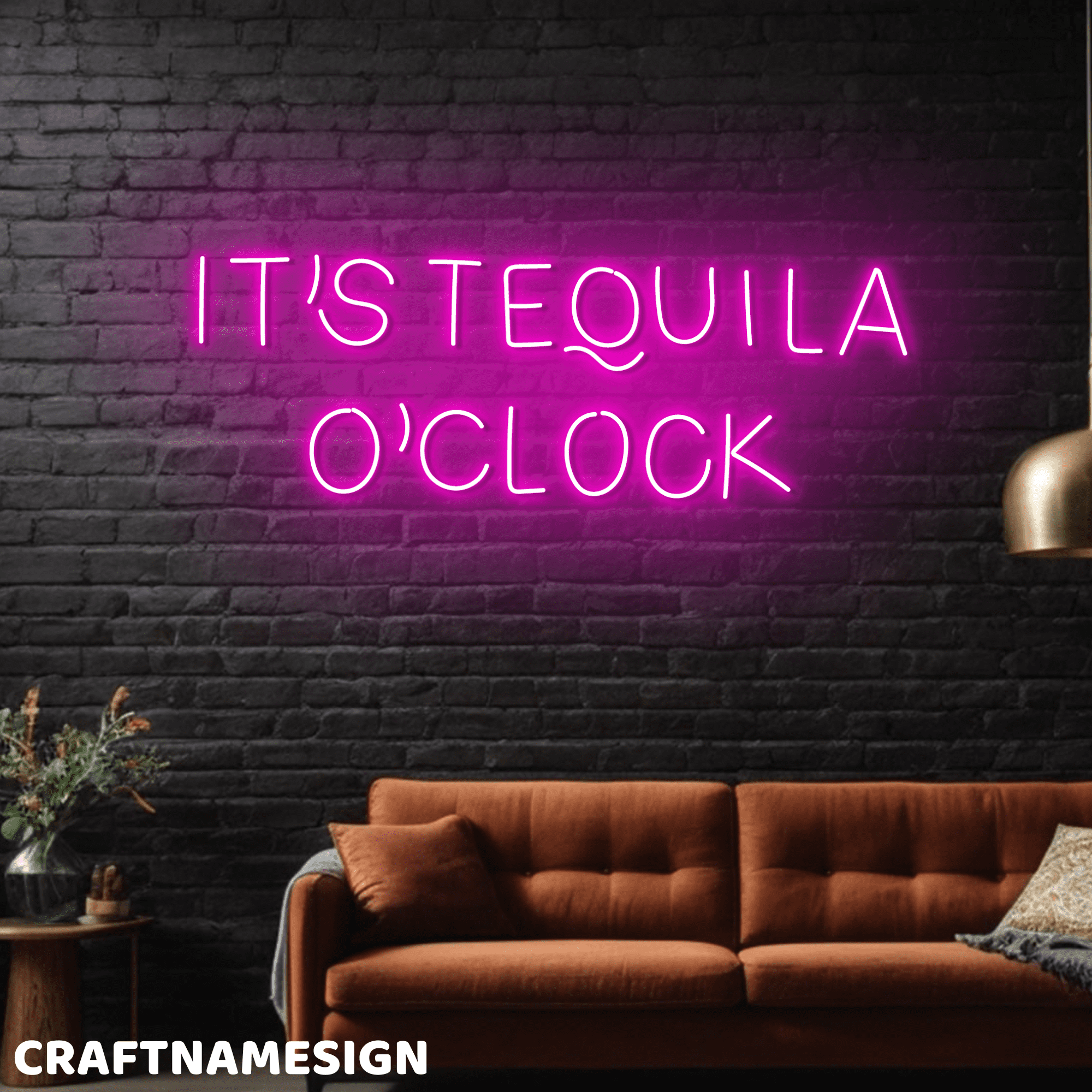 Craftnamesign It's Tequila O'Clock Neon Light, Tequila LED For Cocktail ...
