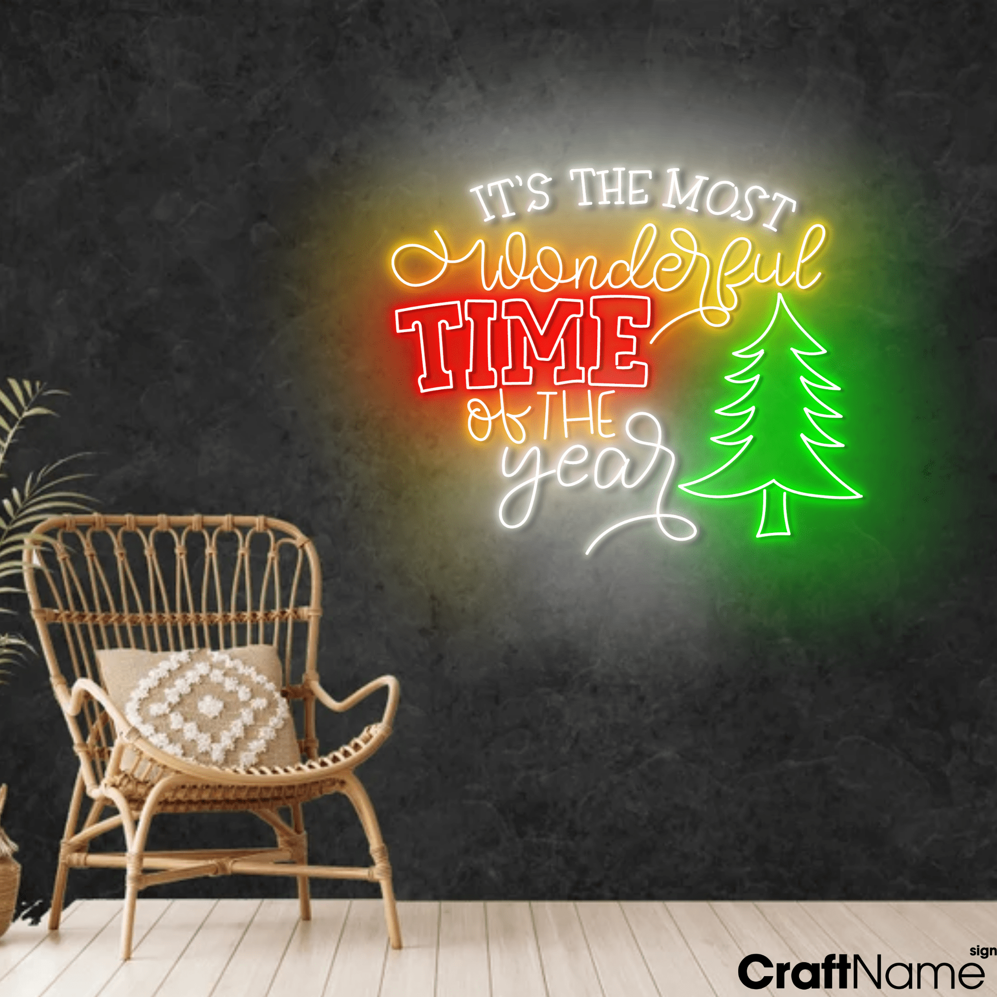 Craftnamesign It's The Most Wonderful Time Neon Light Decor For ...