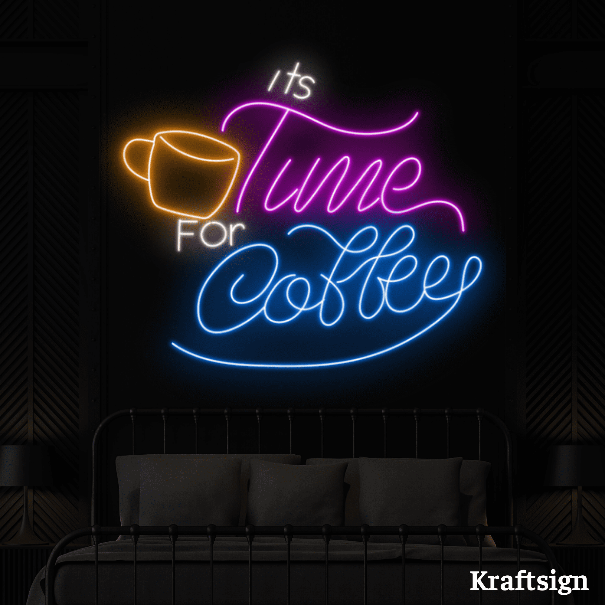 Craftnamesign It's Time For Coffee Neon Sign, Coffee Shop Decor, LED ...