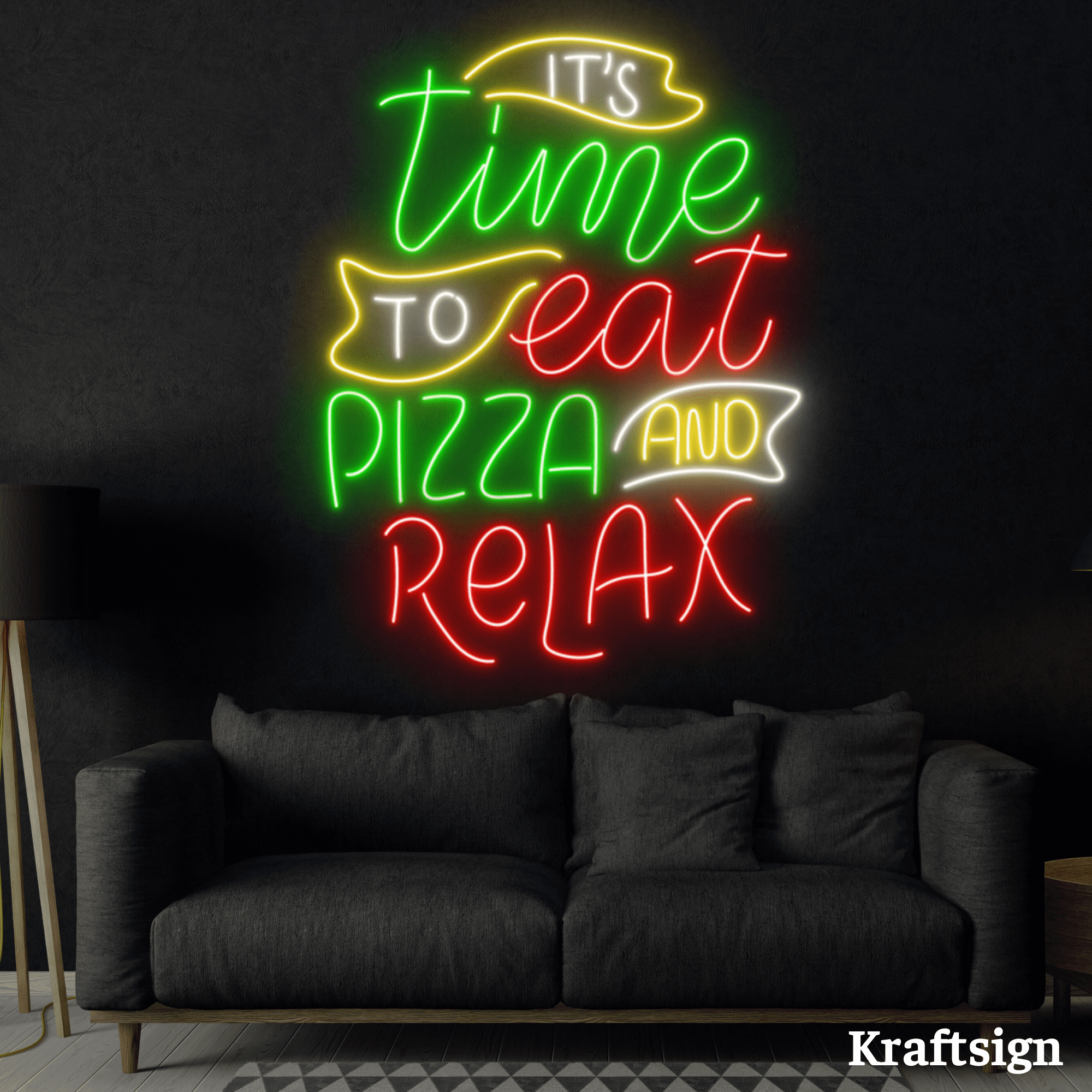 Craftnamesign It's Time To Eat Pizza And Relax Neon Sign, Pizza Shop ... Craftnamesign It's Time To Eat Pizza And Relax Neon Sign, Pizza Shop ...