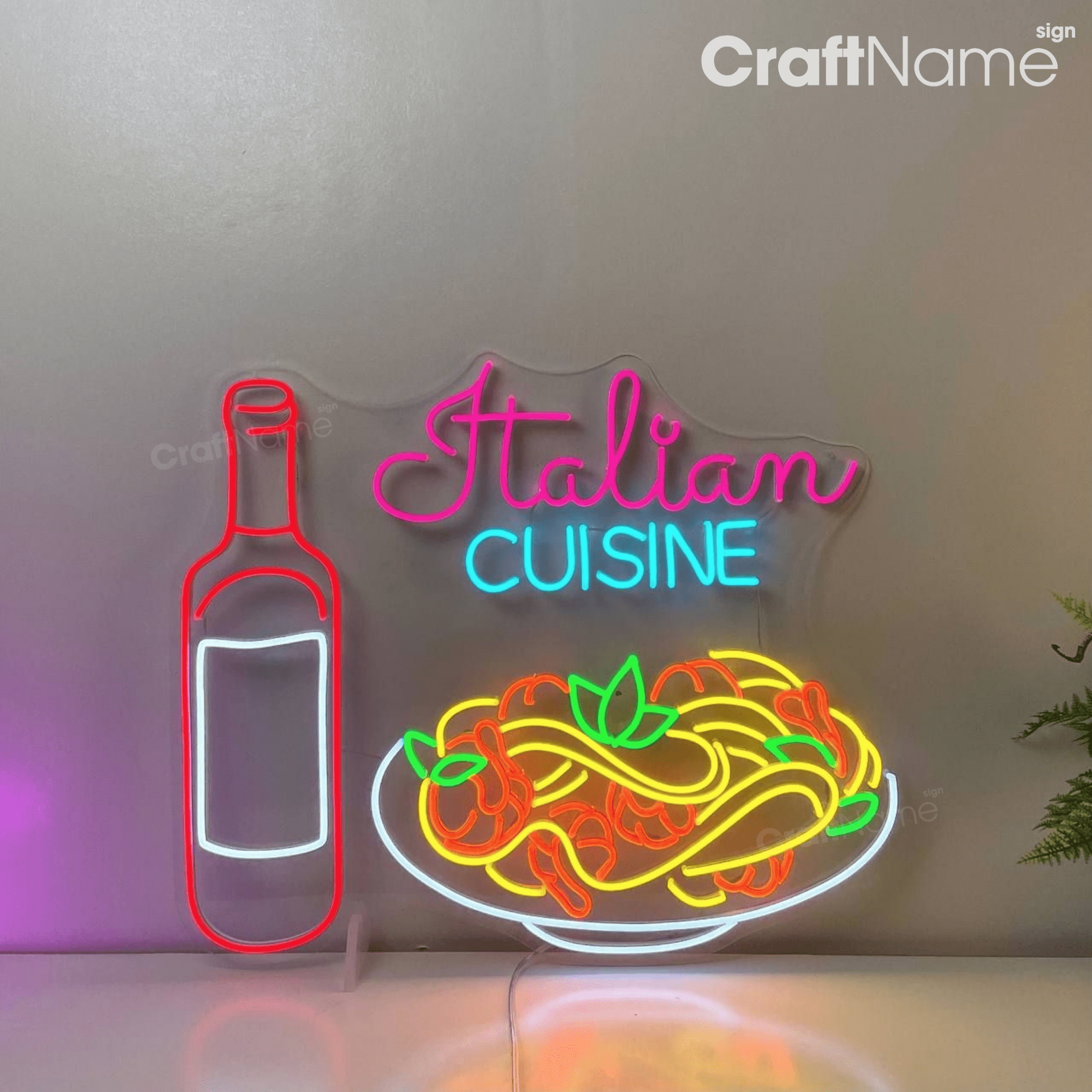Craftnamesign Italian Cuisine Led Light for Italian Pasta Restaurant ...