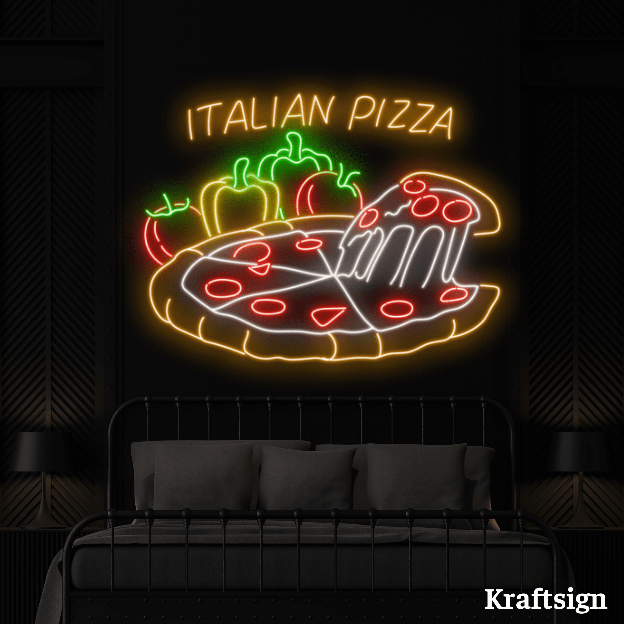 Craftnamesign Italian Pizza Neon Sign, Pizza Restaurant Decor, Food ...