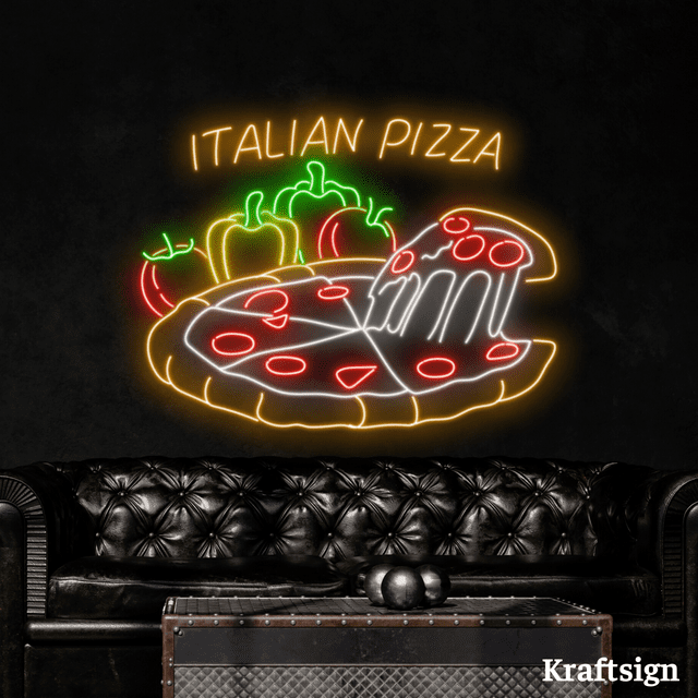 Craftnamesign Italian Pizza Neon Sign, Pizza Restaurant Decor, Food ...