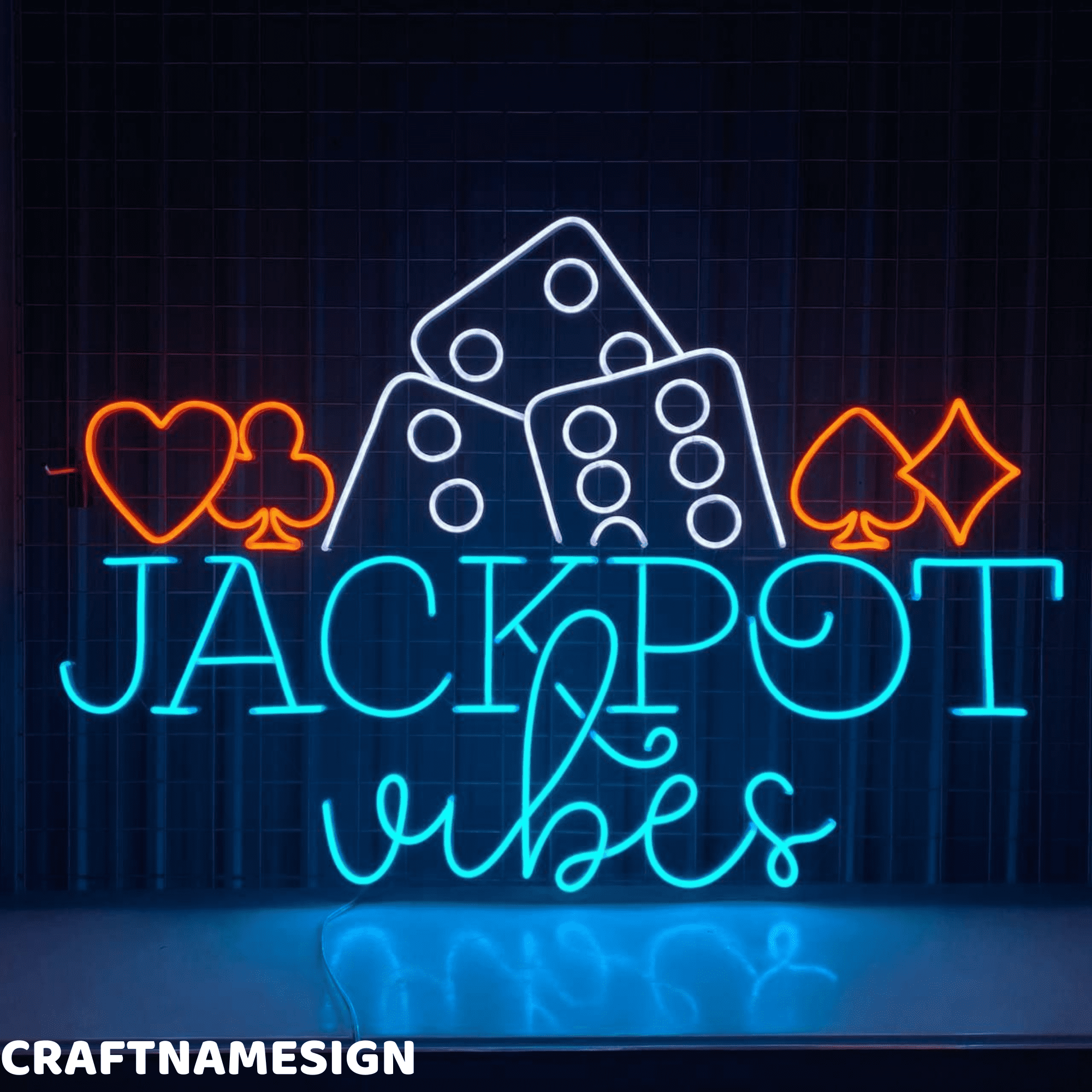 Craftnamesign Jackpot Vibes Neon Sign, Casino Wall Decor, Jackpot Vibes ...