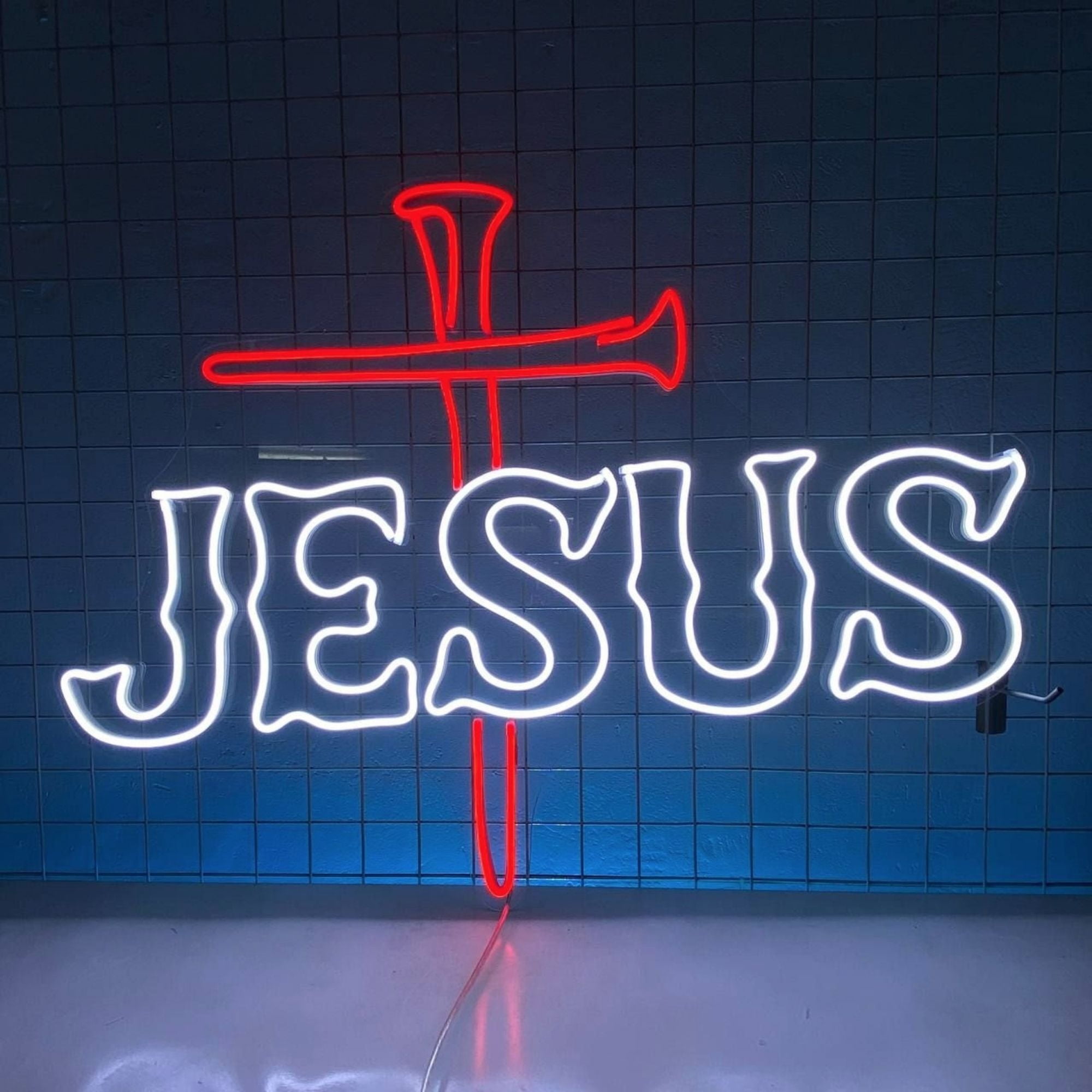 Craftnamesign Jesus Cross Christ Neon Light, Jesus Led Sign, Christian ...