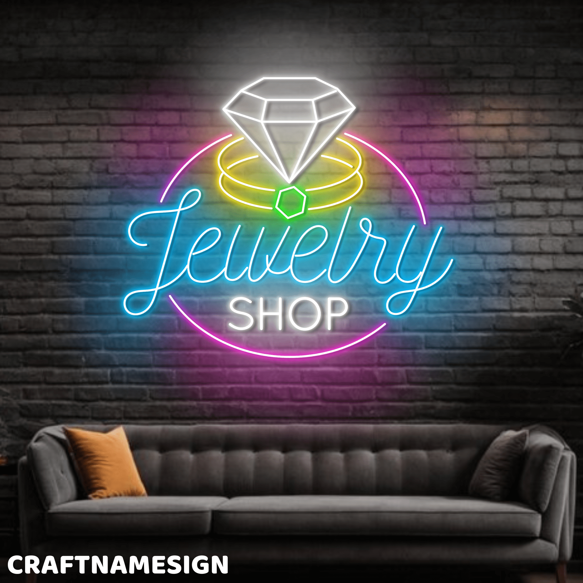 Craftnamesign Jewelry Shop Neon Sign, Welcome Sign For Diamond Shop ...