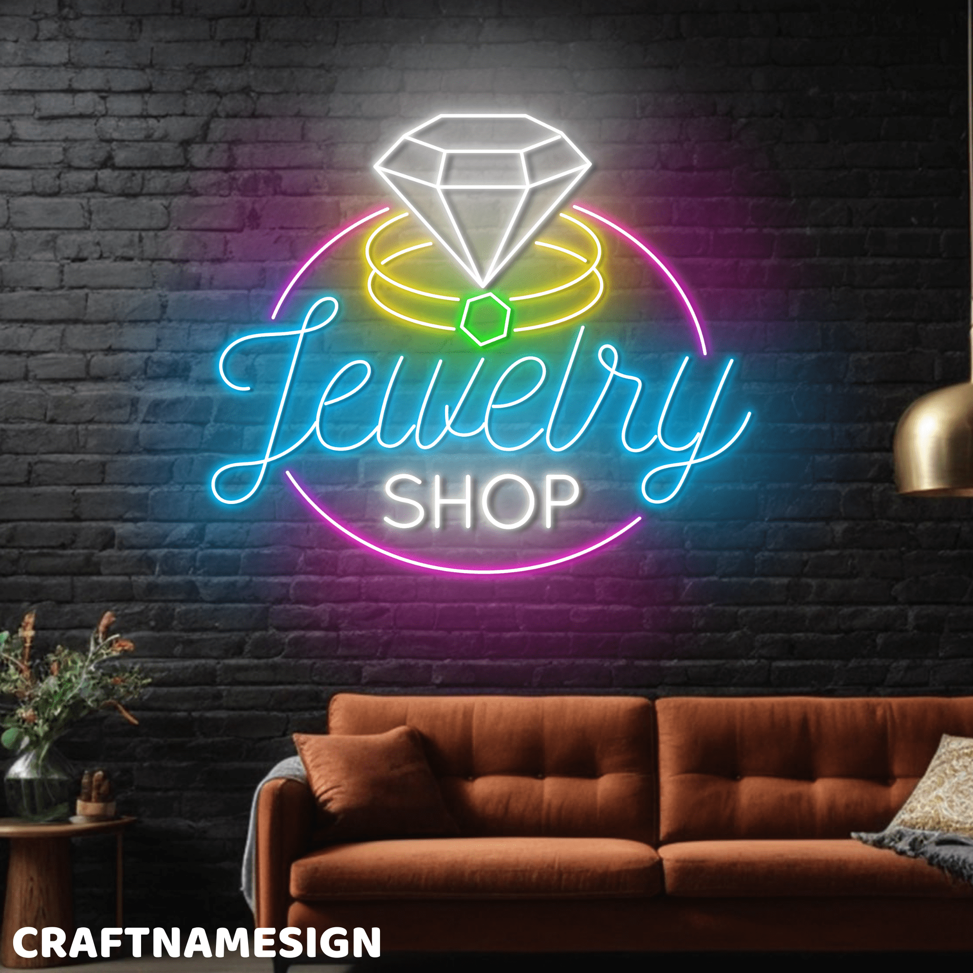Craftnamesign Jewelry Shop Neon Sign, Welcome Sign For Diamond Shop ...