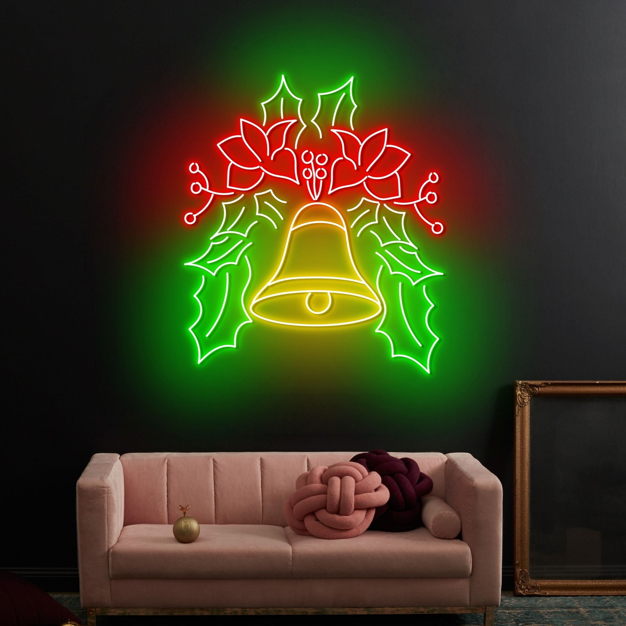 Craftnamesign Jingle Bell Neon Sign, Christmas Bell Sign Wall Art ...
