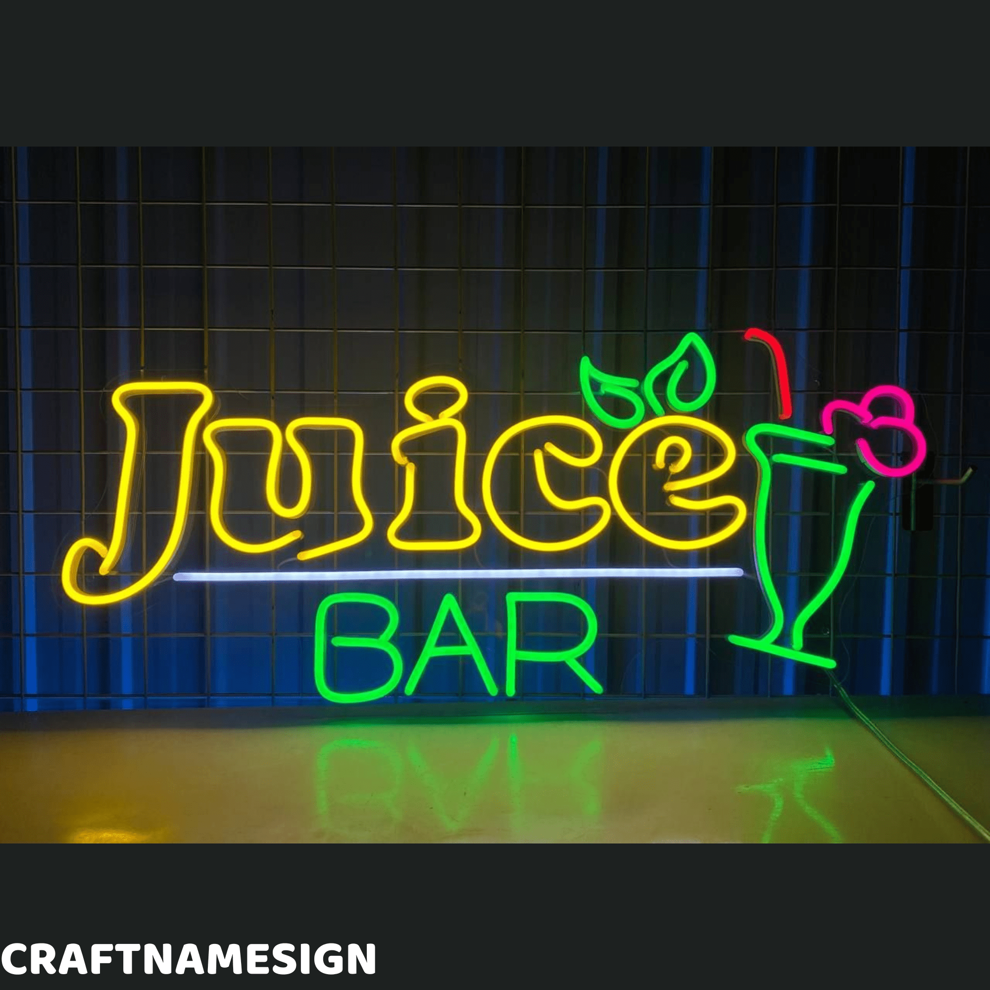 Craftnamesign Juice Bar Neon Sign, Drinks Fresh Juice Wall Art, Coffee ...