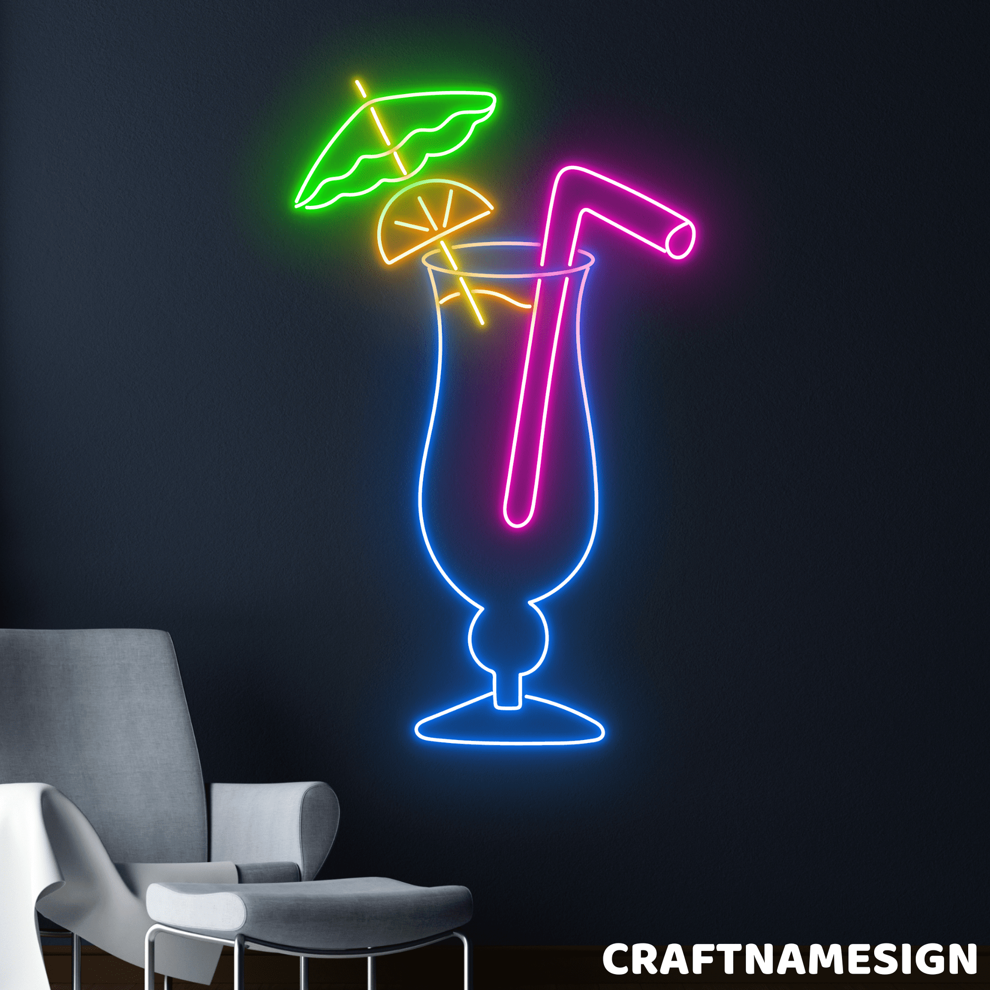 Craftnamesign Juice Neon Sign, Cocktails Wall Art, Juice Shop Wall ...