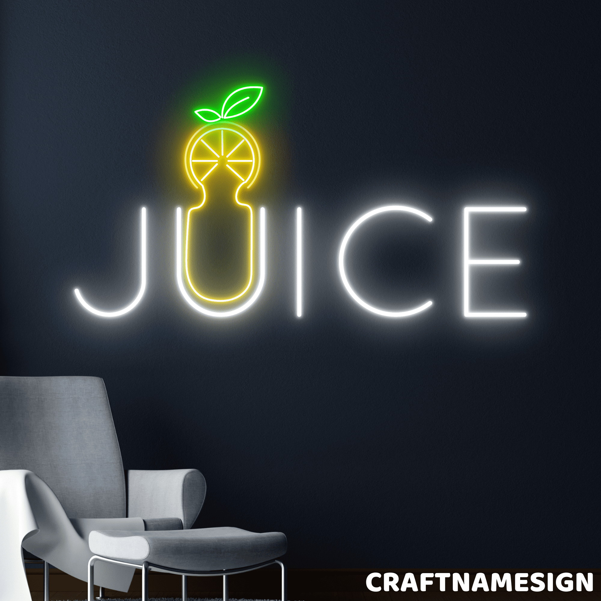 Craftnamesign Juice Neon Sign, Juice Shop Wall Art, Coffee Store Wall ...