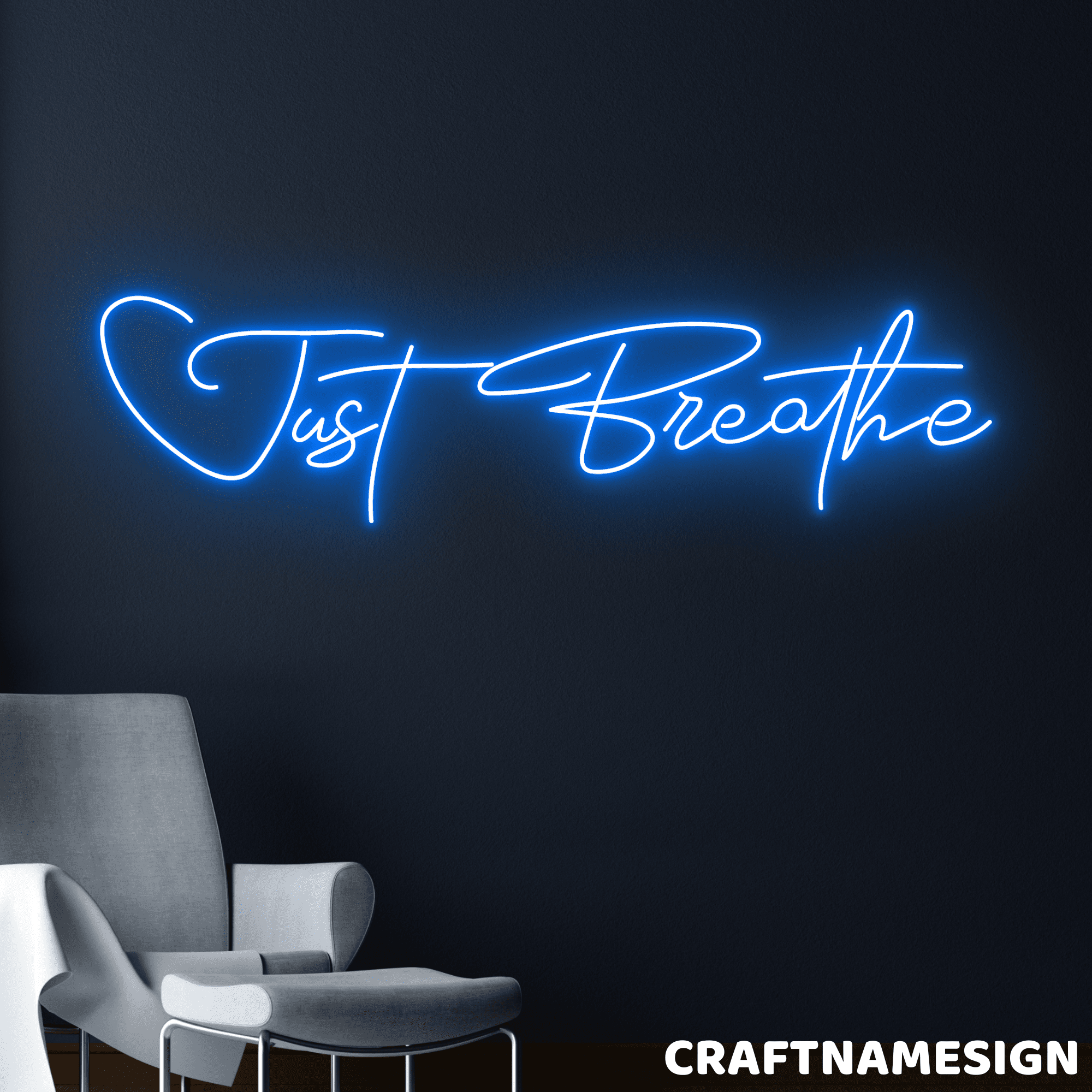 Craftnamesign Just Breathe Neon Sign, Bedroom Wall Decor, Aesthetic ...