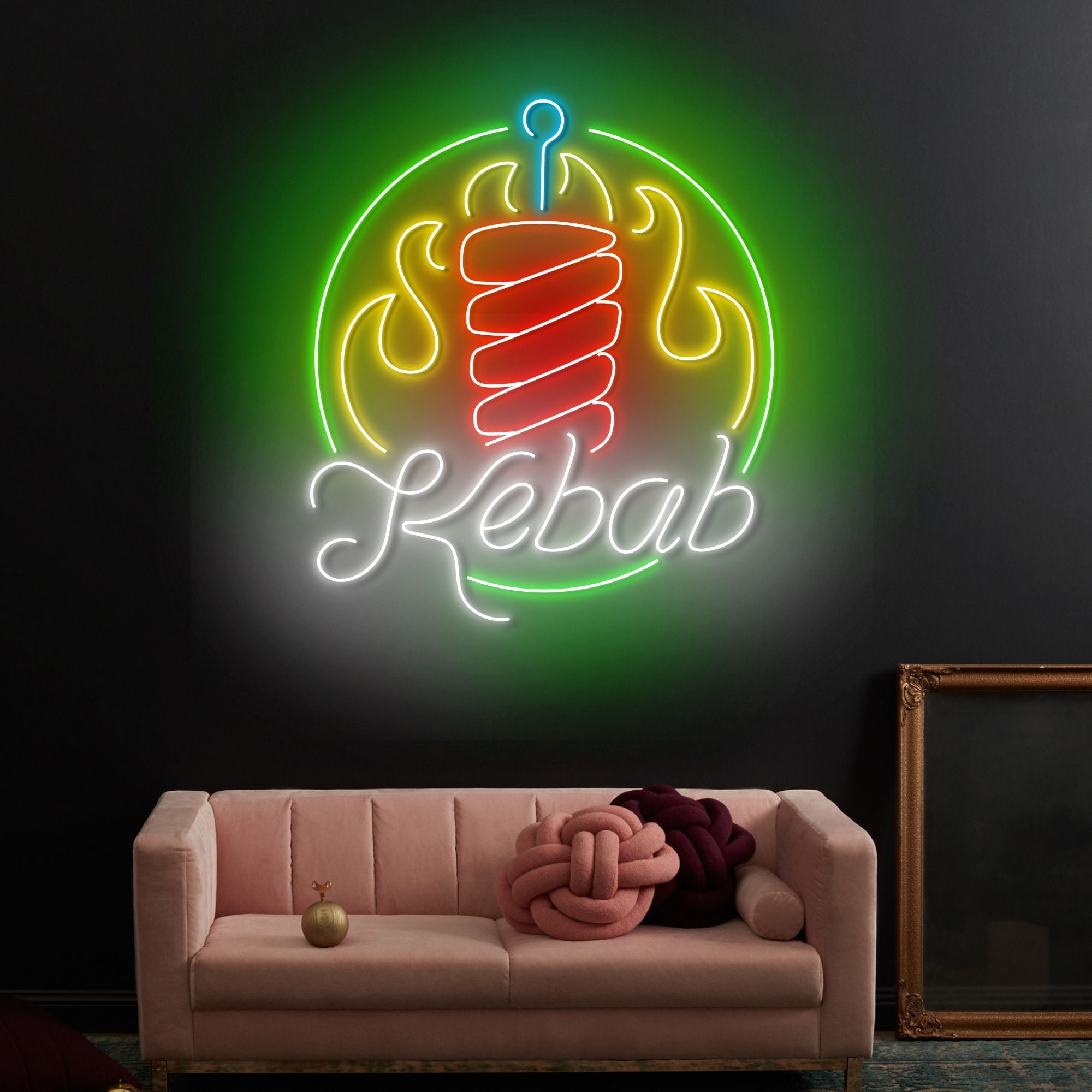 Craftnamesign Kebab Neon Light, Doner Kebab Wall Art, Open Led Sign For ...