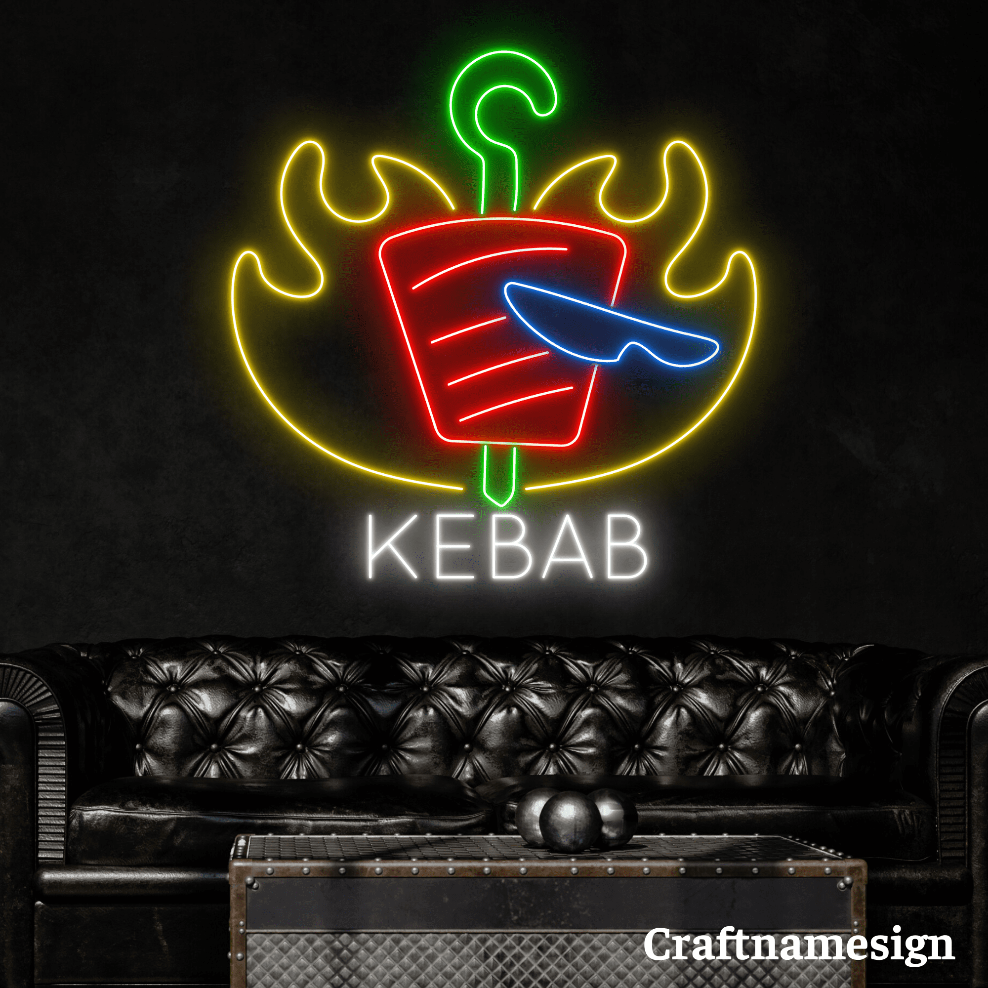 Craftnamesign Kebab Neon Sign for Kebab Shop Restaurant Wall Decor ...