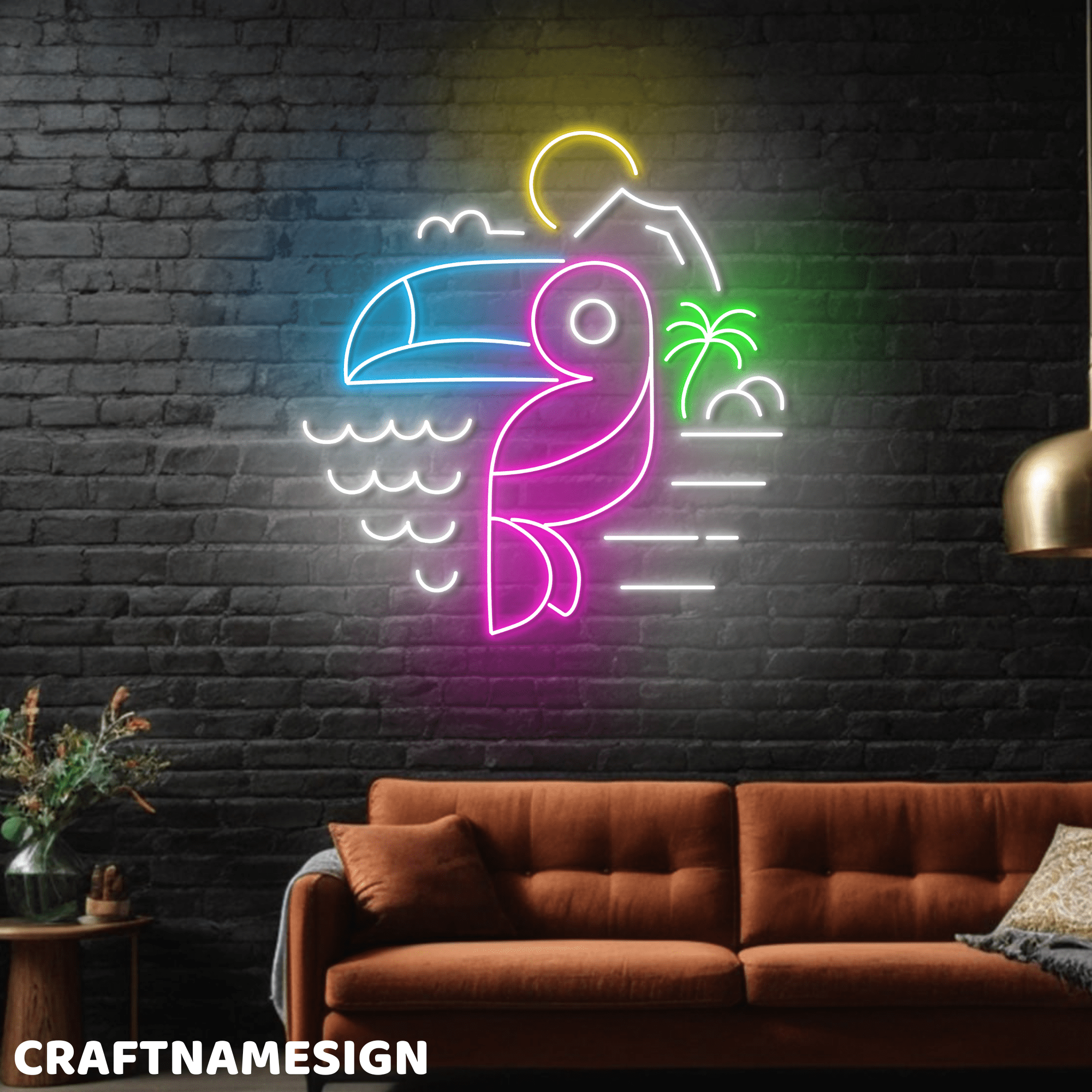 Craftnamesign Keel Billed Toucan Bird Neon Light, Bird LED For Living ...