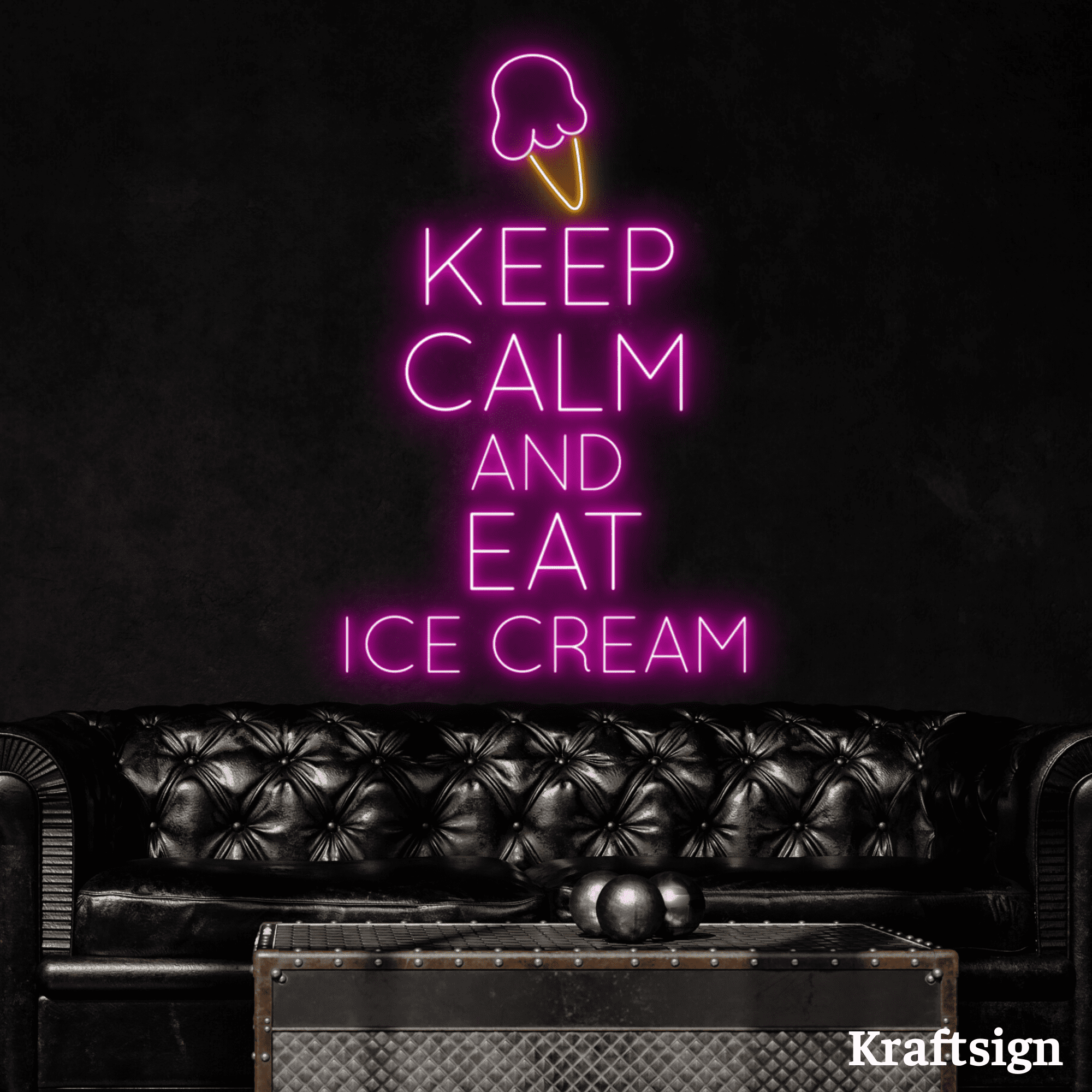 Craftnamesign Keep Calm And Eat Ic Cream Neon Sign, Ice Cream Shop ...
