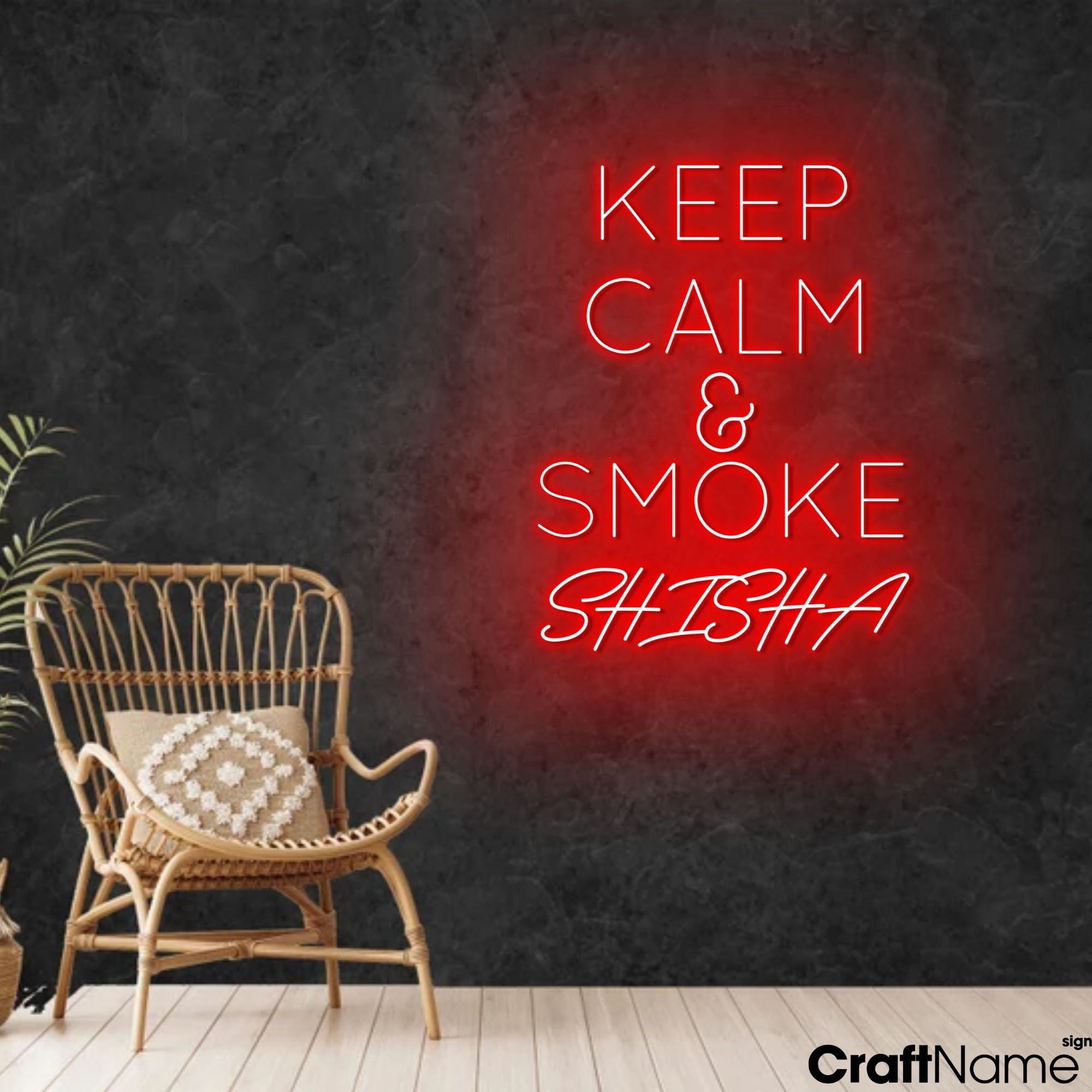Craftnamesign Keep Calm & Smoke Neon Light Wall Art, Bar Night LED Sign ...