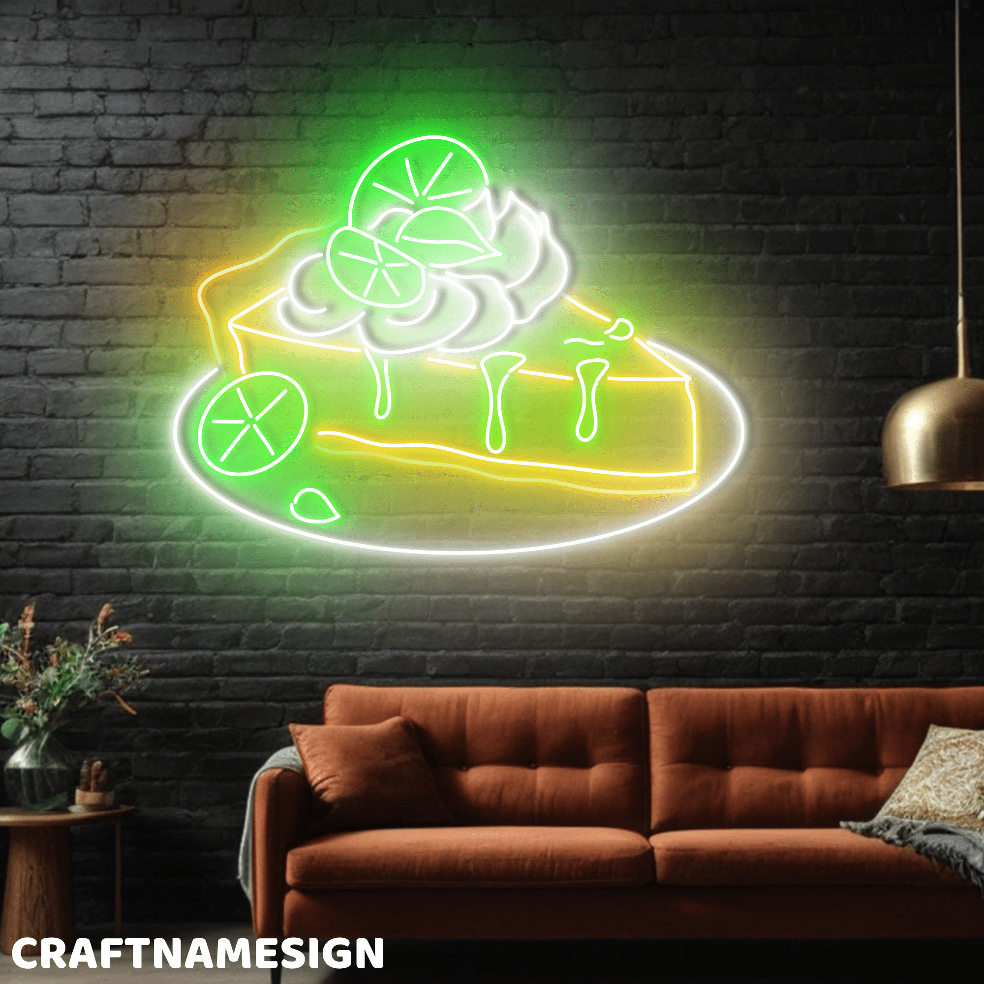 Craftnamesign Key Lime Pie Neon Sign, Cake Store Wall Art, Dessert Wall ...
