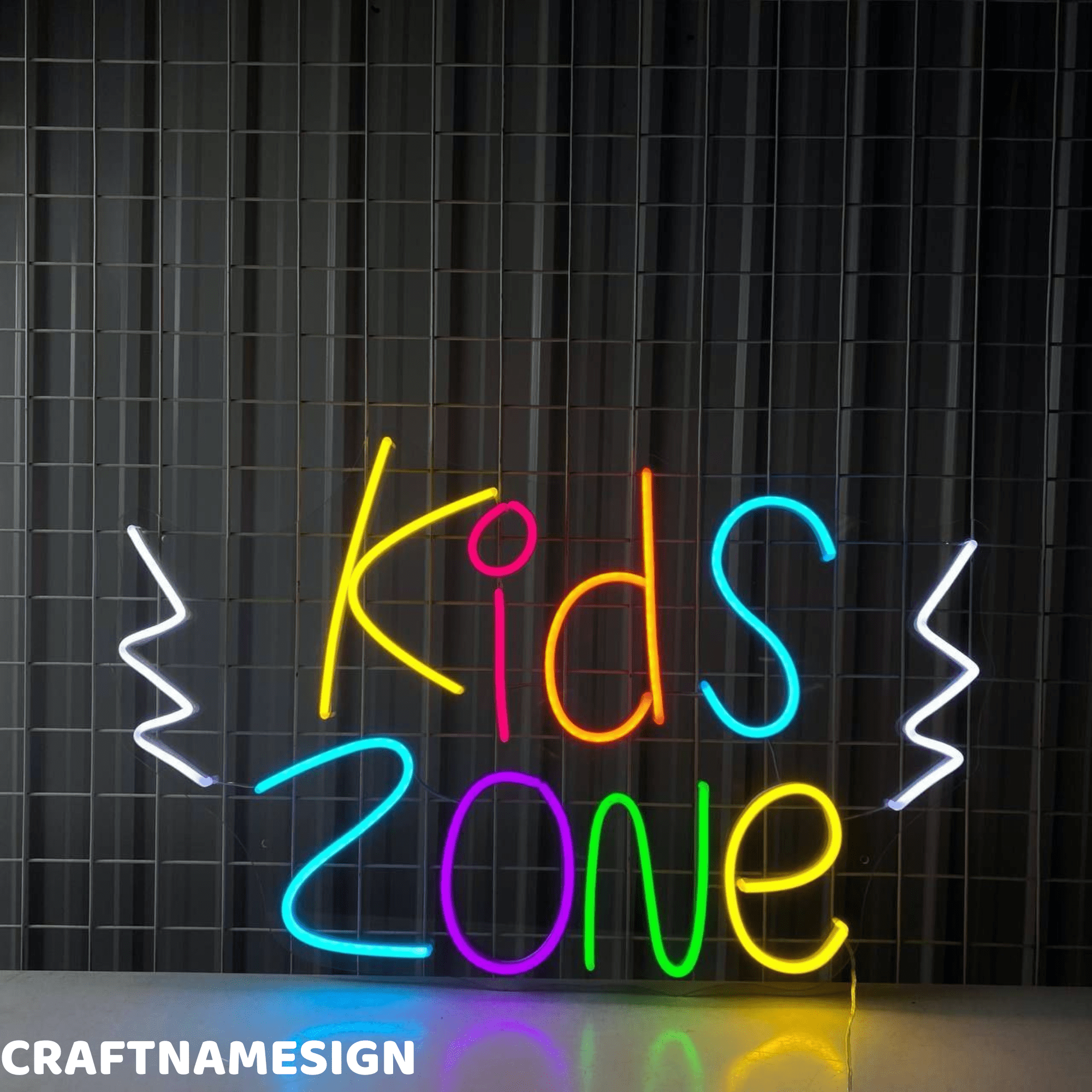 Craftnamesign Kids Zone Neon Sign, Nursery Room Wall Art, Kids Room ...
