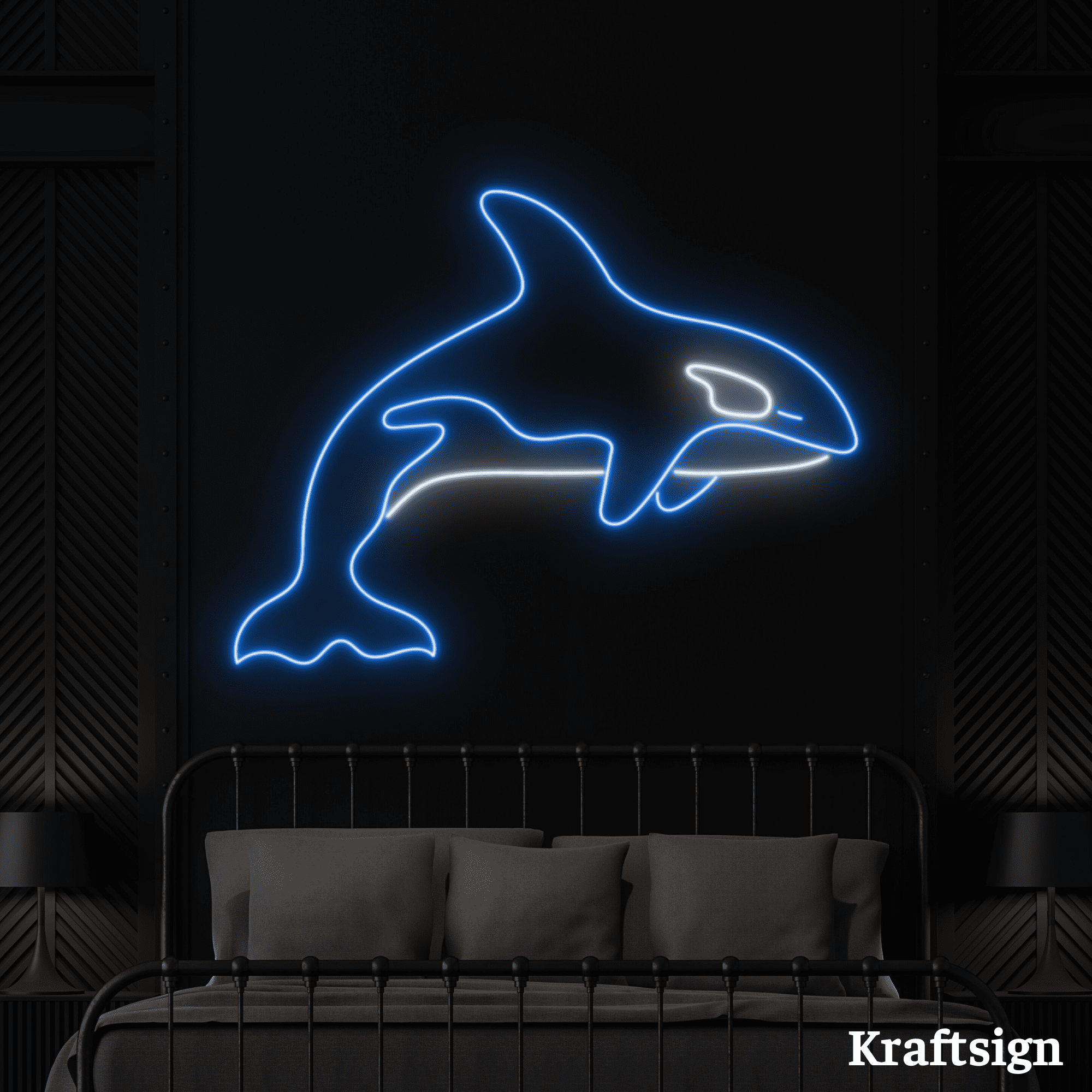 Craftnamesign Killer Whale Monster Neon Sign, Sea Animal Signs, Room ...