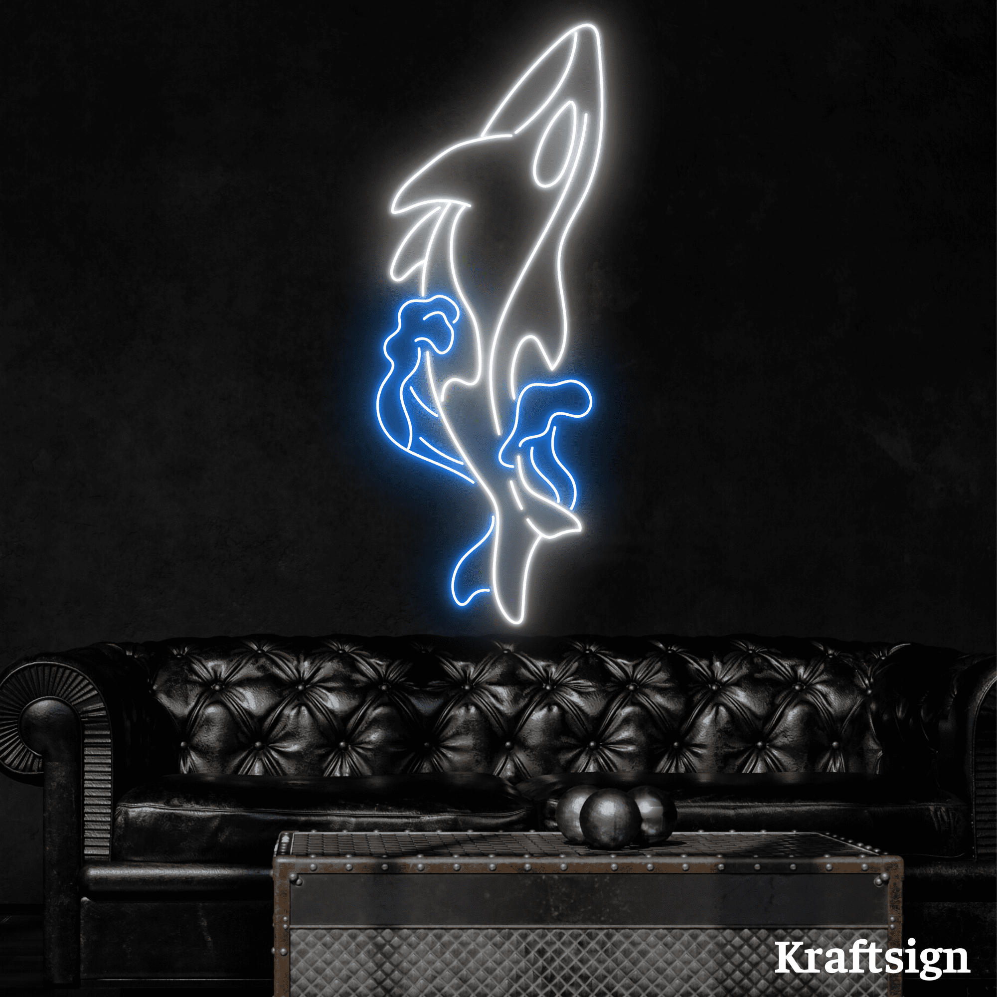 Craftnamesign Killer Whale Neon Sign, Whale Wall Art, Killer Whale ...