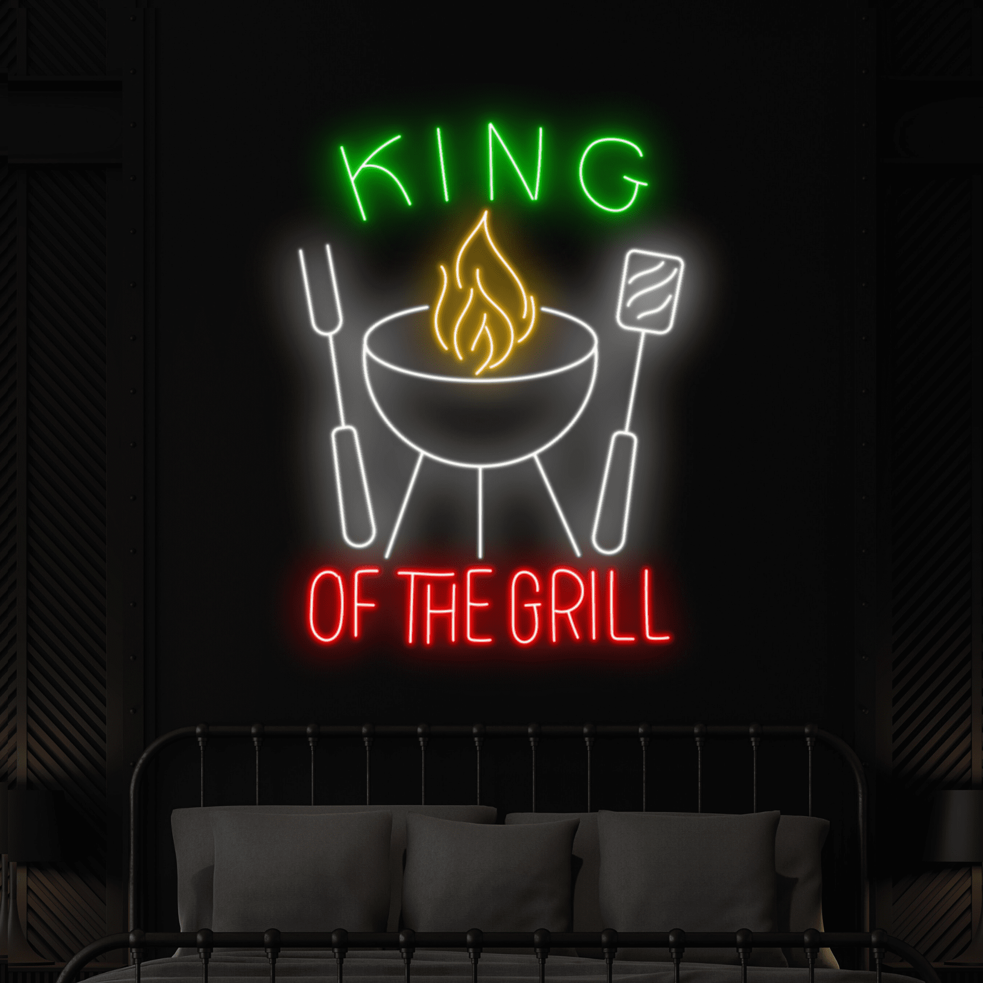 Craftnamesign King Of The Grill Neon Sign, BBQ LED Sign, Grill Zone ...