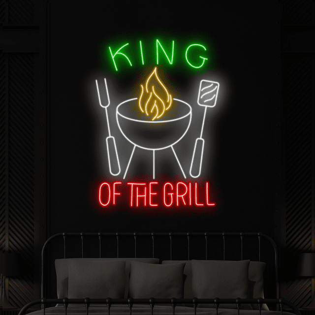 Craftnamesign King Of The Grill Neon Sign, BBQ LED Sign, Grill Zone ...