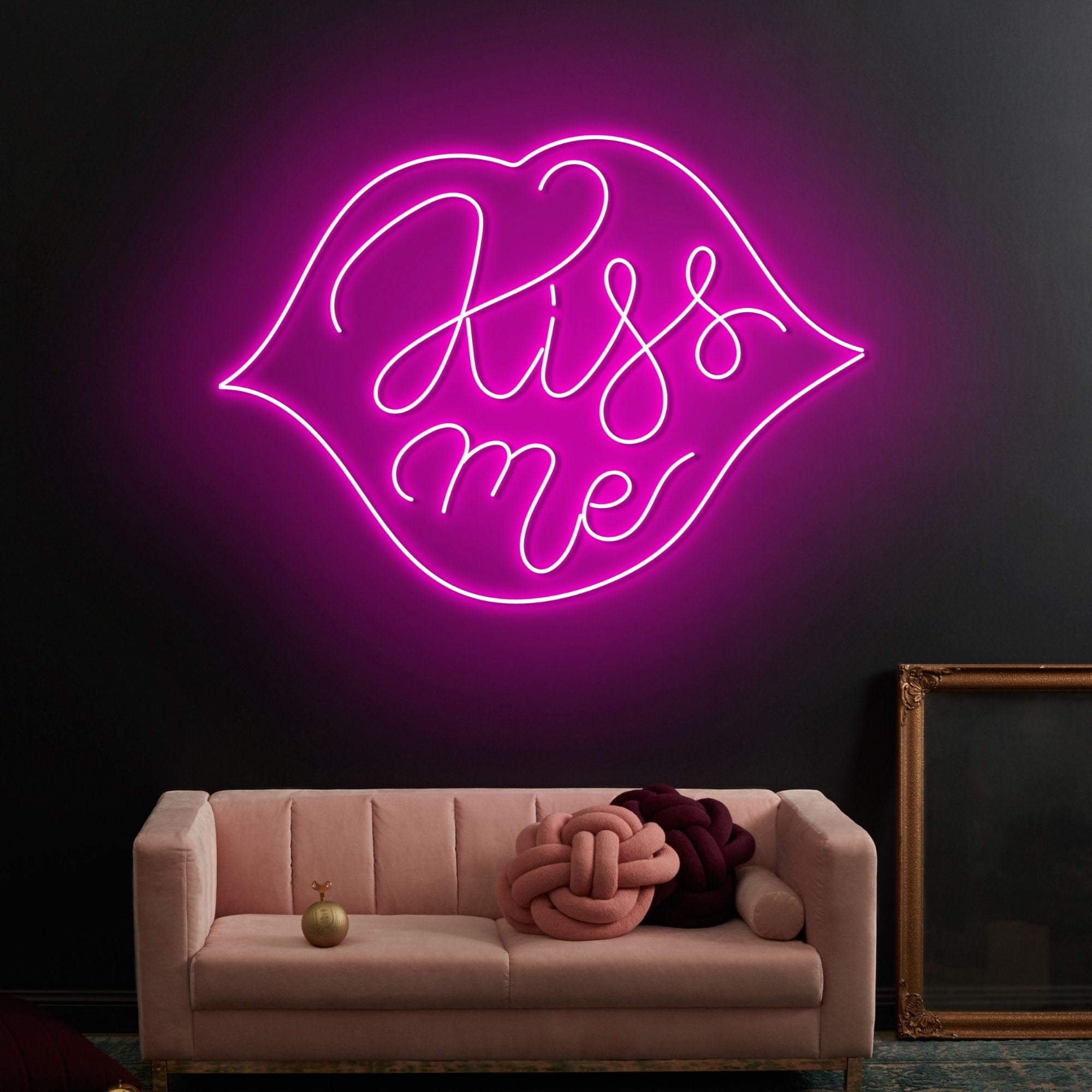 Craftnamesign Kiss Me Neon Art, Kiss Me Led Light For Wall Decor ...