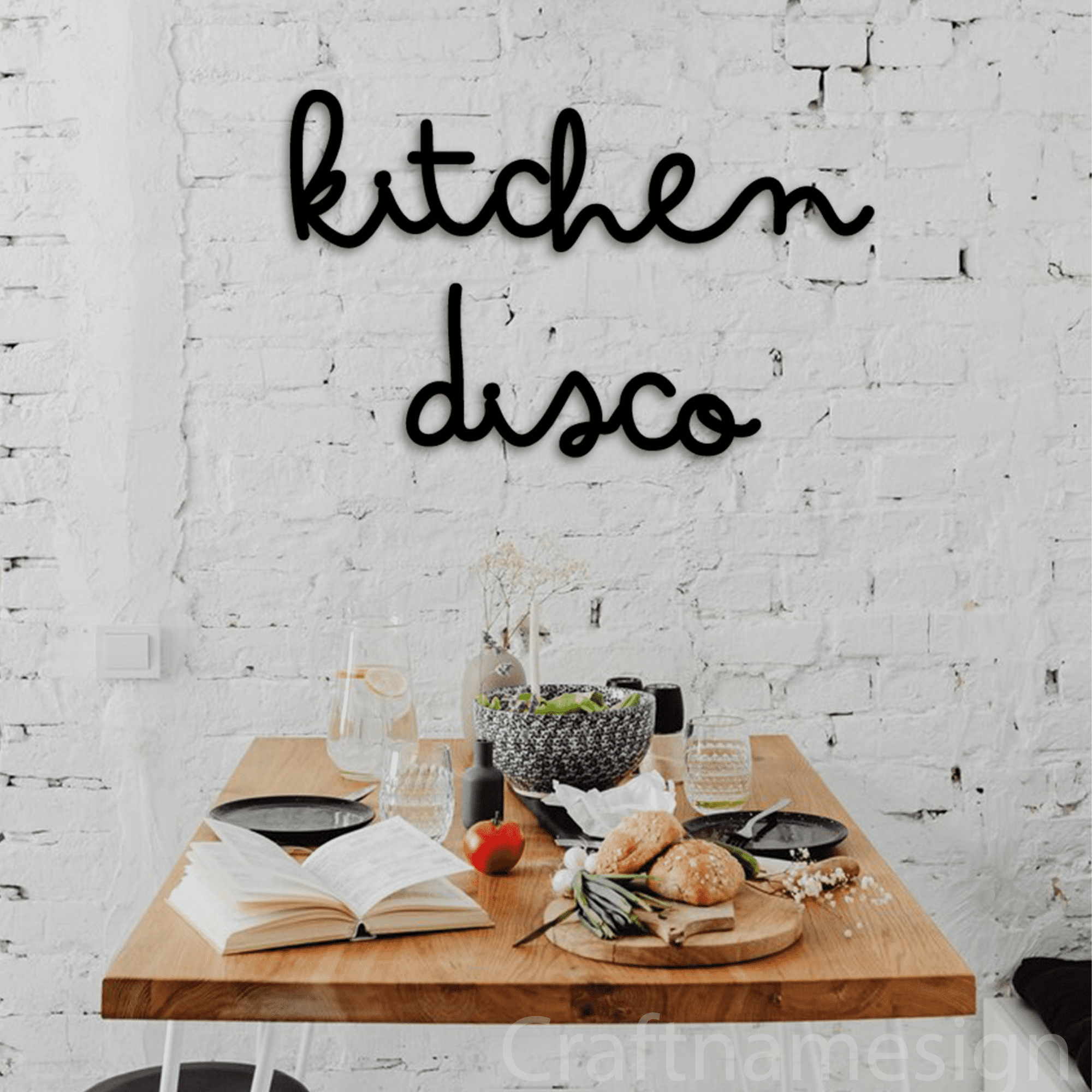 Craftnamesign Kitchen Disco Metal Wall Art, Kitchen Wall Sign Dining ...