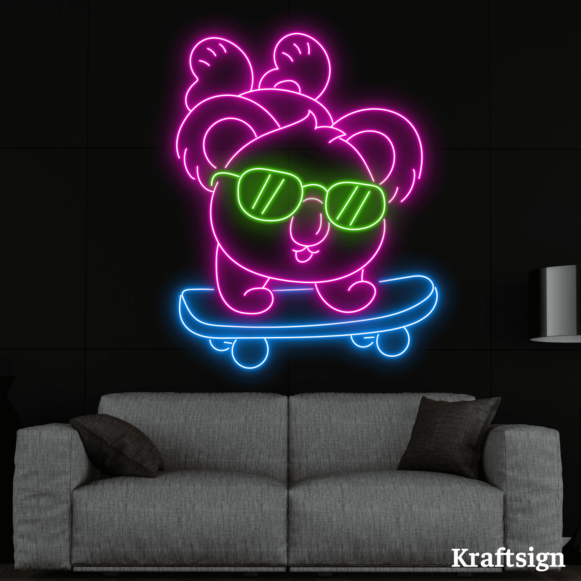 Craftnamesign Koala Skating Neon Sign, Skate Shop Decor, Koala Lover ...