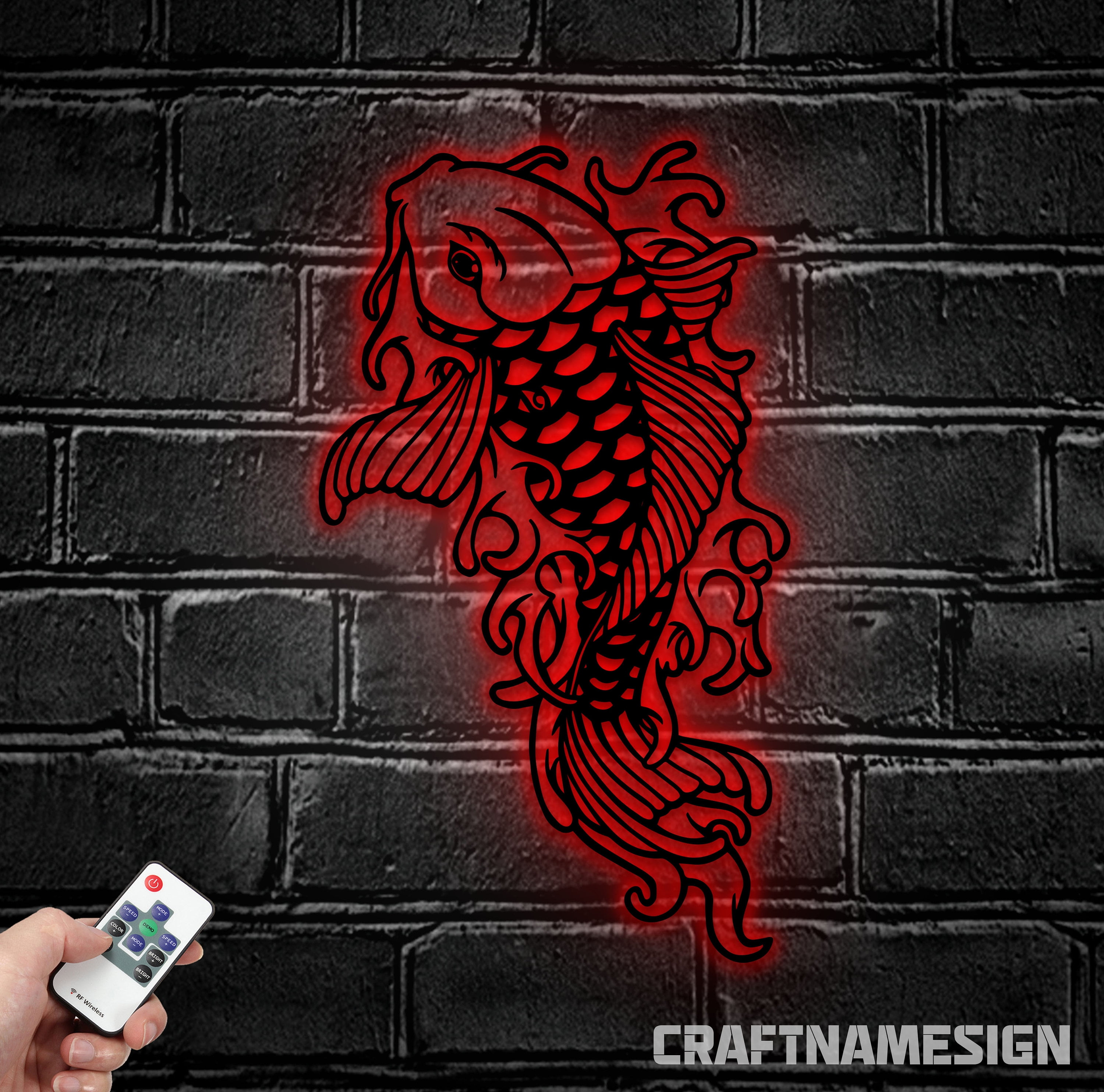 Craftnamesign Koi Fish Metal Wall Decor, Unique Modern Decoration for ...