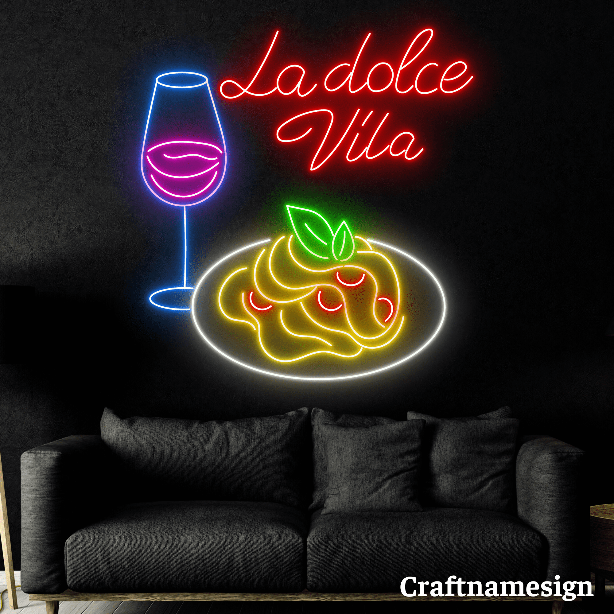 Craftnamesign La Dolce Vita Neon Sign for Pasta Restaurant Italian Wall ...