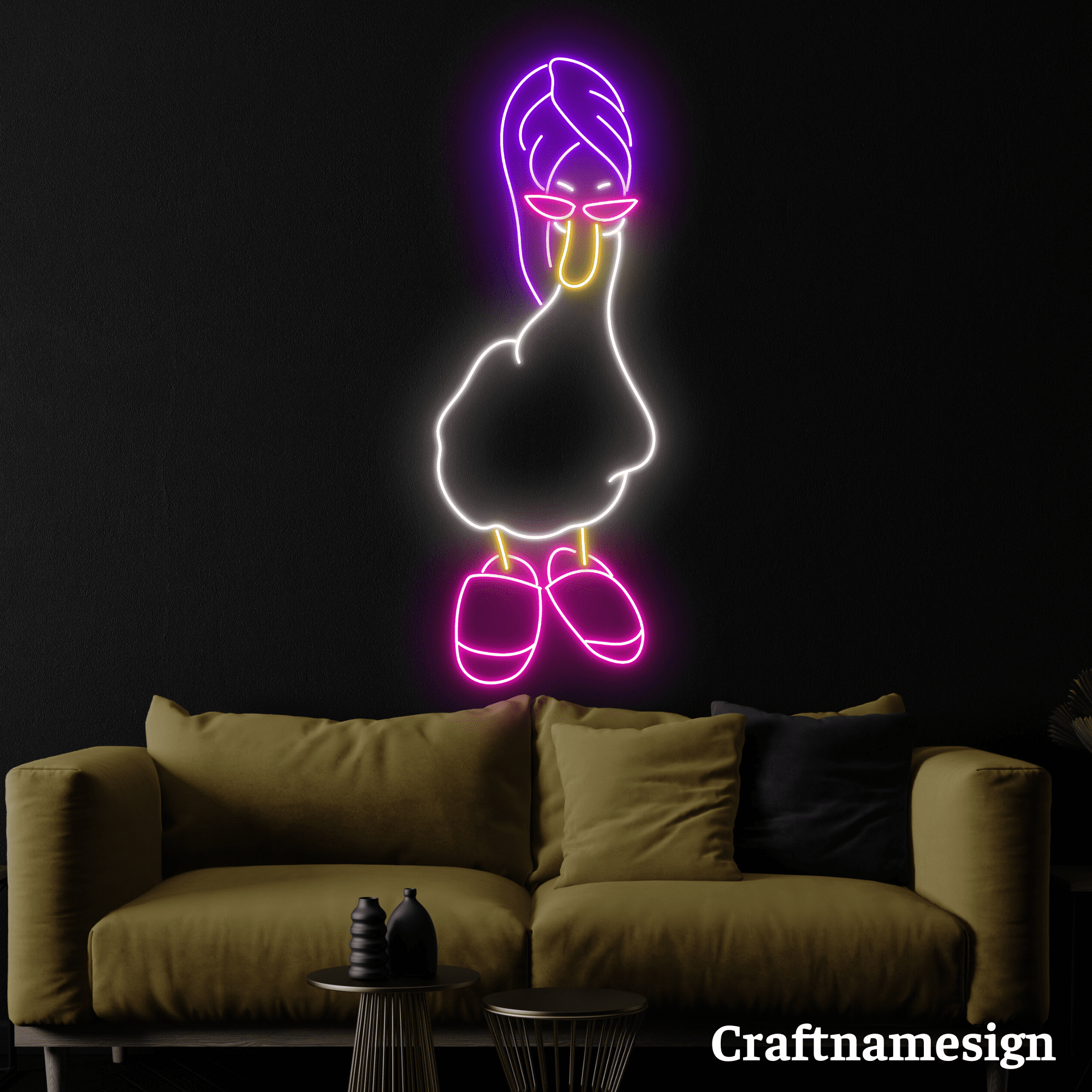 Craftnamesign Lady Duck Neon Sign for Bedroom Girl Room Bar Beauty Spa ...