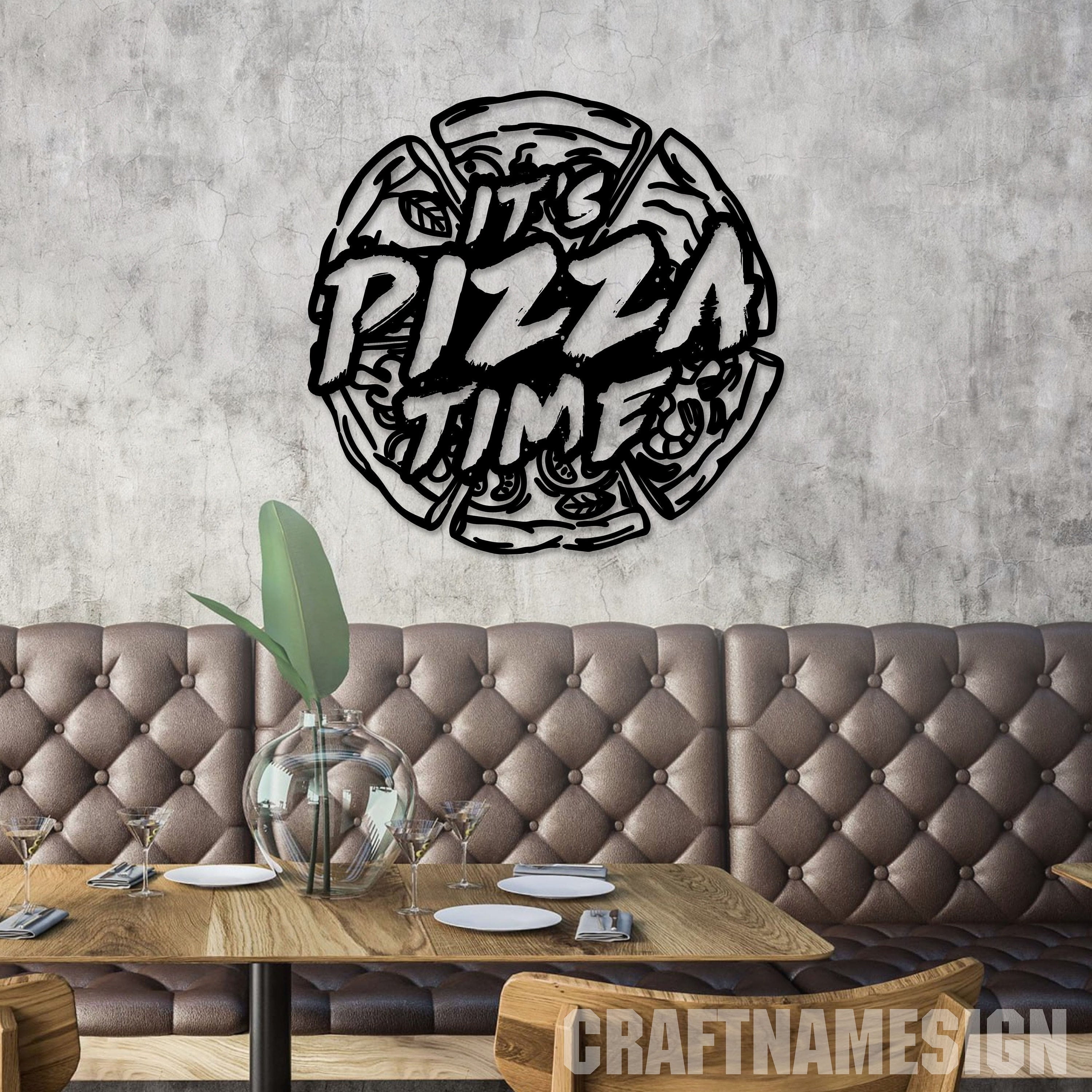 Craftnamesign It's Pizza Time Metal Wall Art LED Light, Pizza Metal ... Craftnamesign It's Pizza Time Metal Wall Art LED Light, Pizza Metal ...